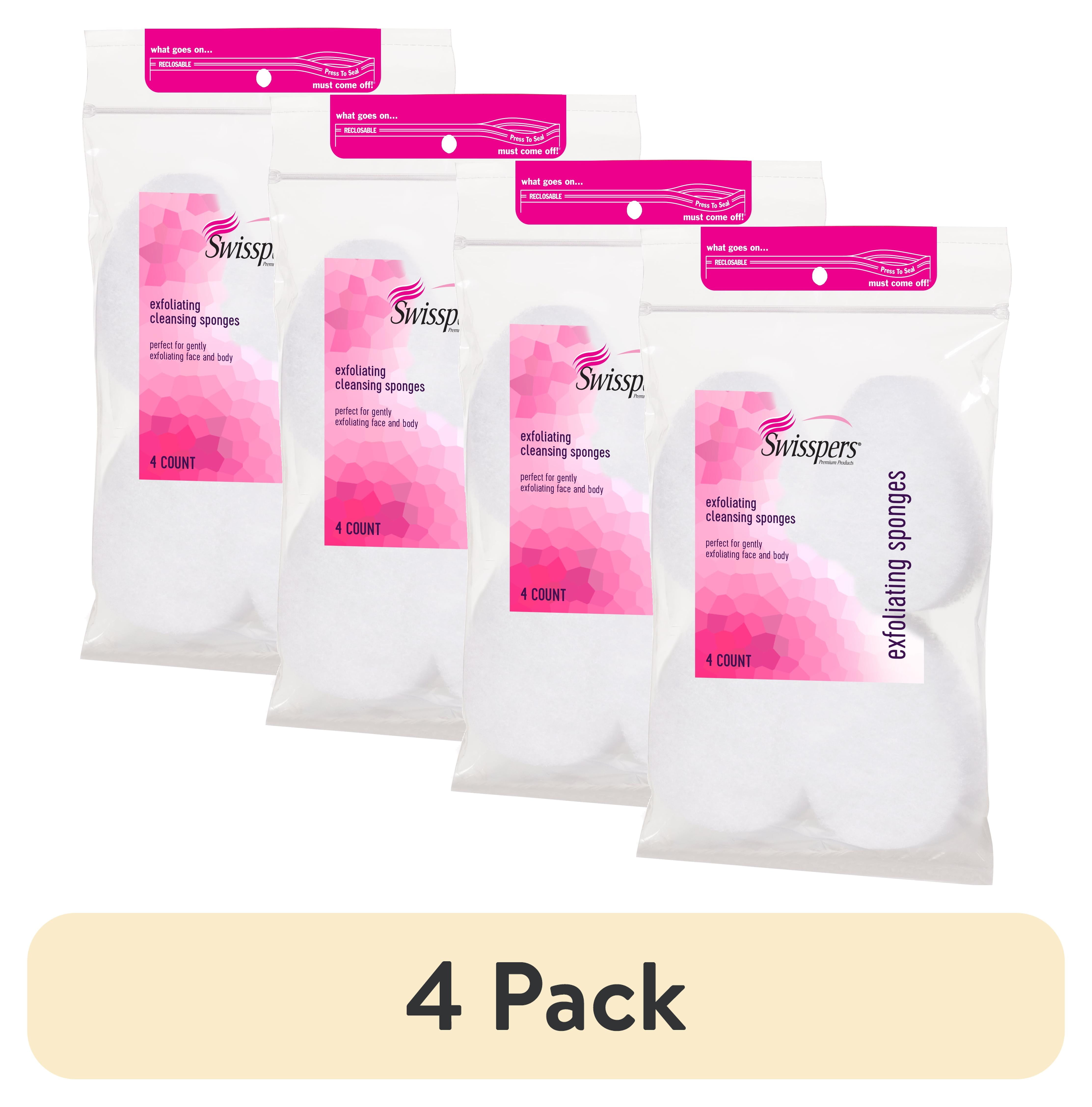 (4 pack) Swisspers Exfoliating Cleansing Sponges, 4 count - Walmart.com
