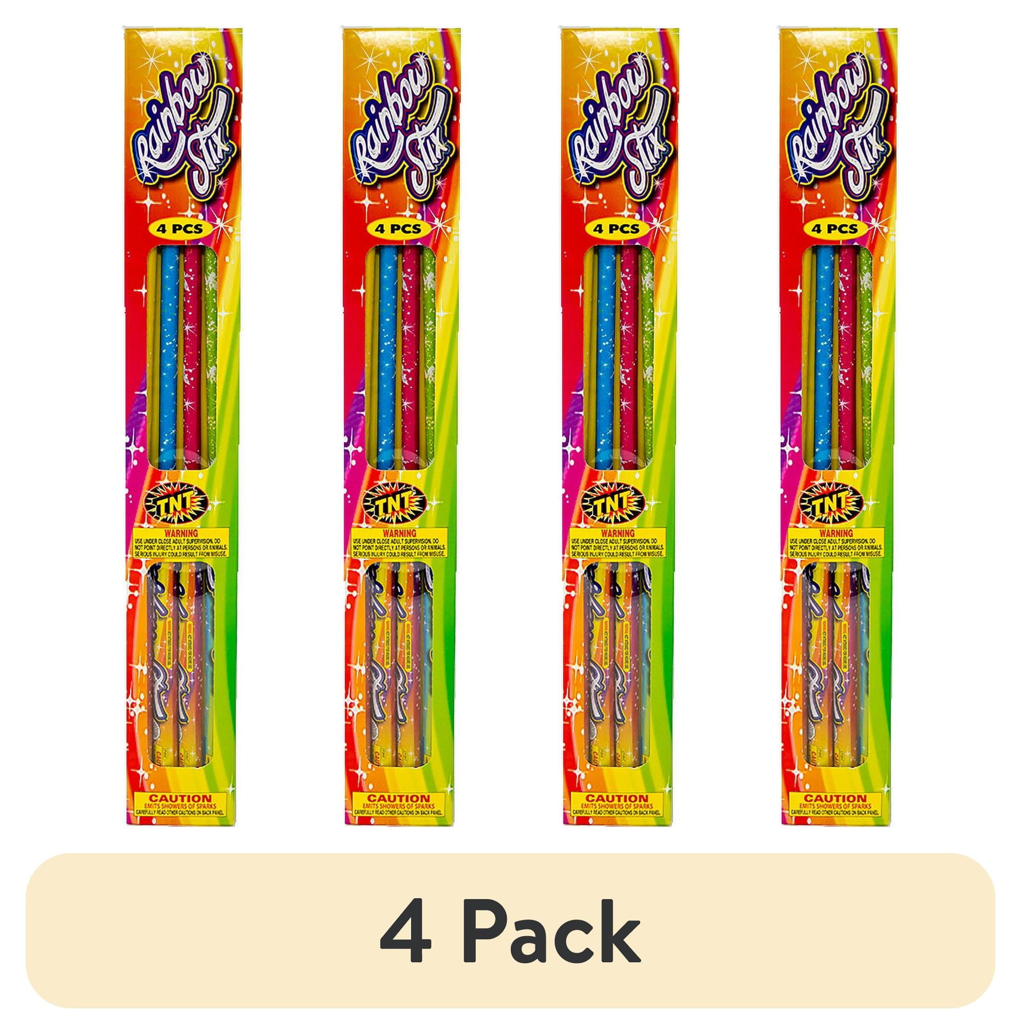 (4 pack) TNT Fireworks, Rainbow Stix, Multi Colored, Hand Held, Party ...
