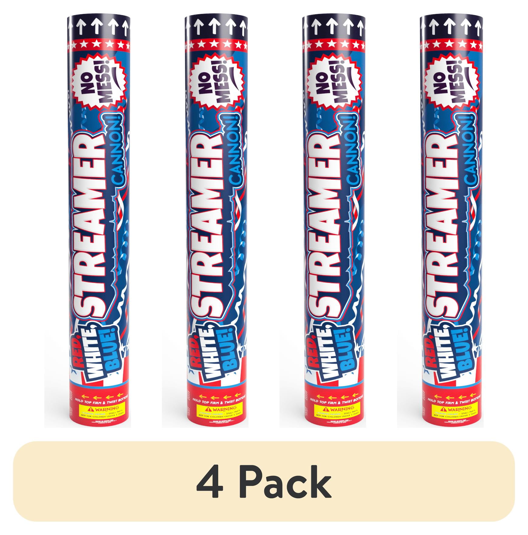 (4 pack) TNT Fireworks, Red White and Blue Streamer Cannon, Party ...