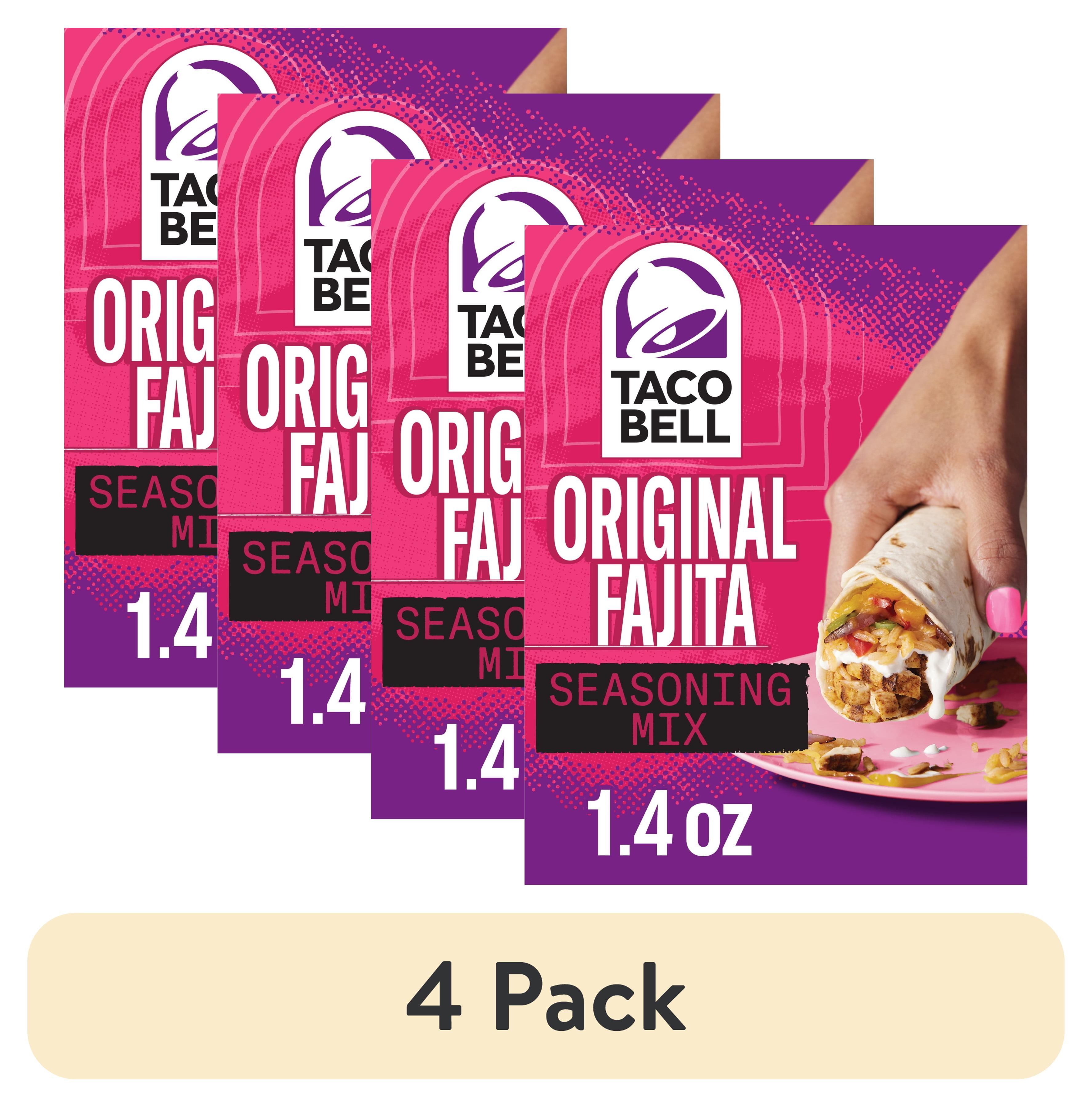 (4 pack) Taco Bell Original Fajita Seasoning Mix, 1.4 oz Packet ...