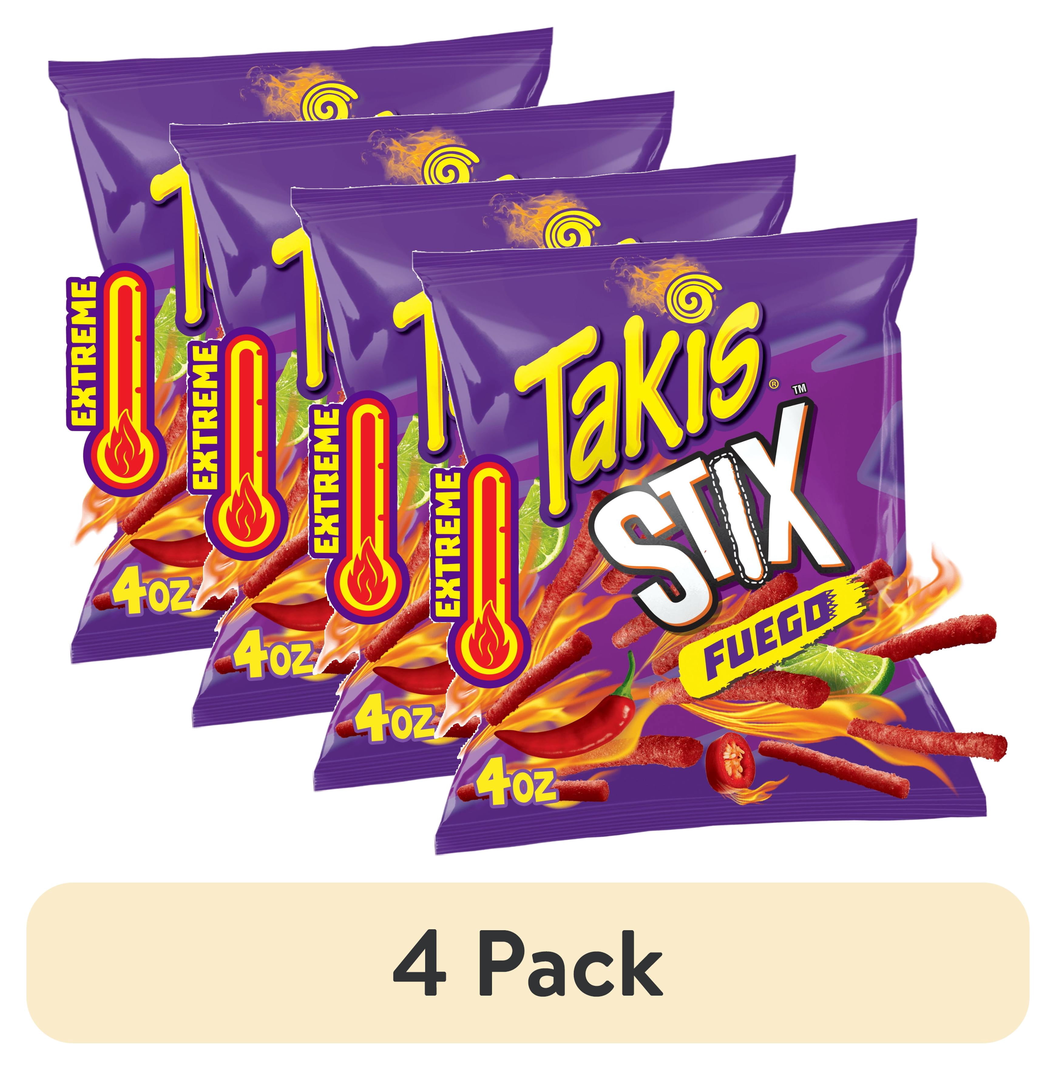 (4 pack) Takis Fuego Stix 4 oz Snack Size Bag, Hot Chili Pepper & Lime ...