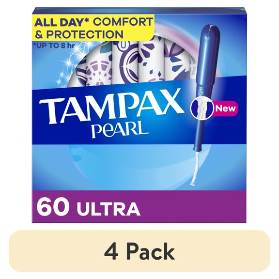 Tampax Pearl Tampons Super Plus Absorbency, Unscented, 200 Count ...