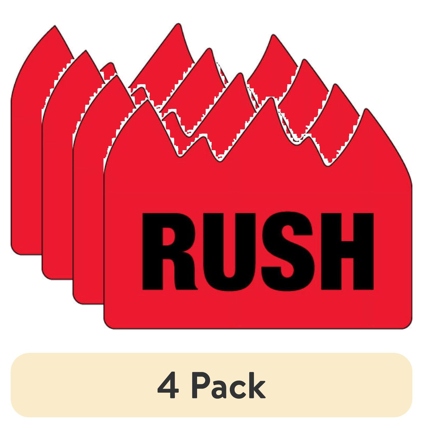 (4 pack) Tape Logic Flame Labels "Rush" (Bill of Lading) 1 1/2" x 2 ...