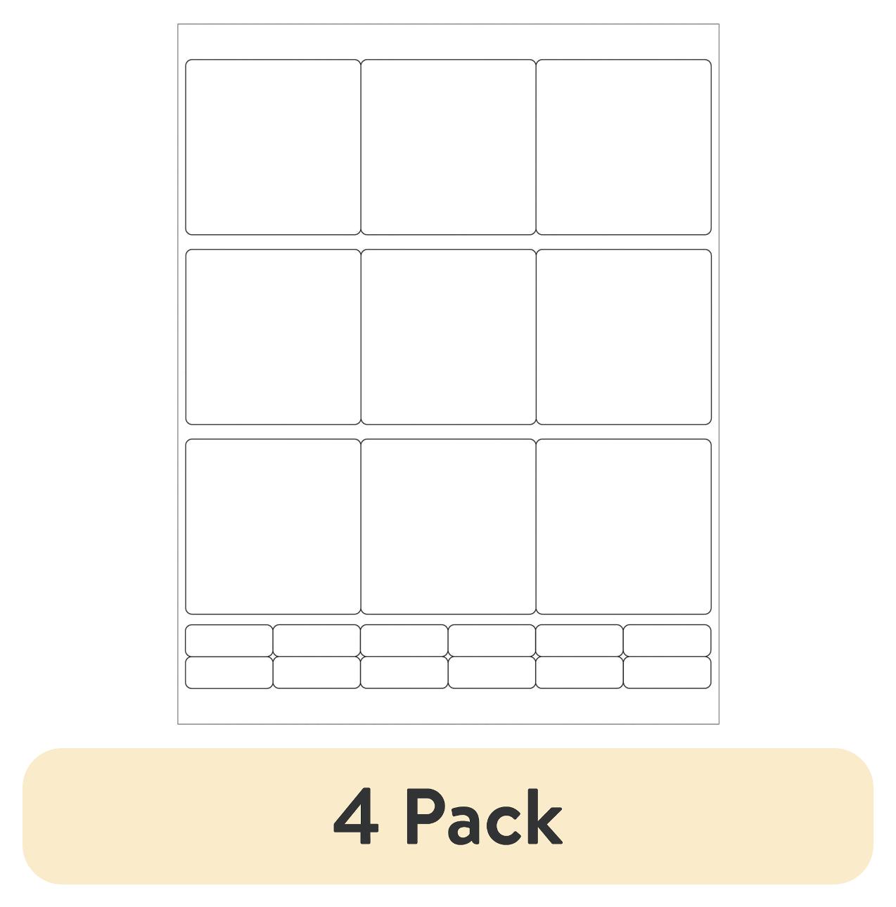(4 pack) Tape Logic Rect. Laser Label,2-3/4"x2-3/4",Wt,PK900 LL115 ...