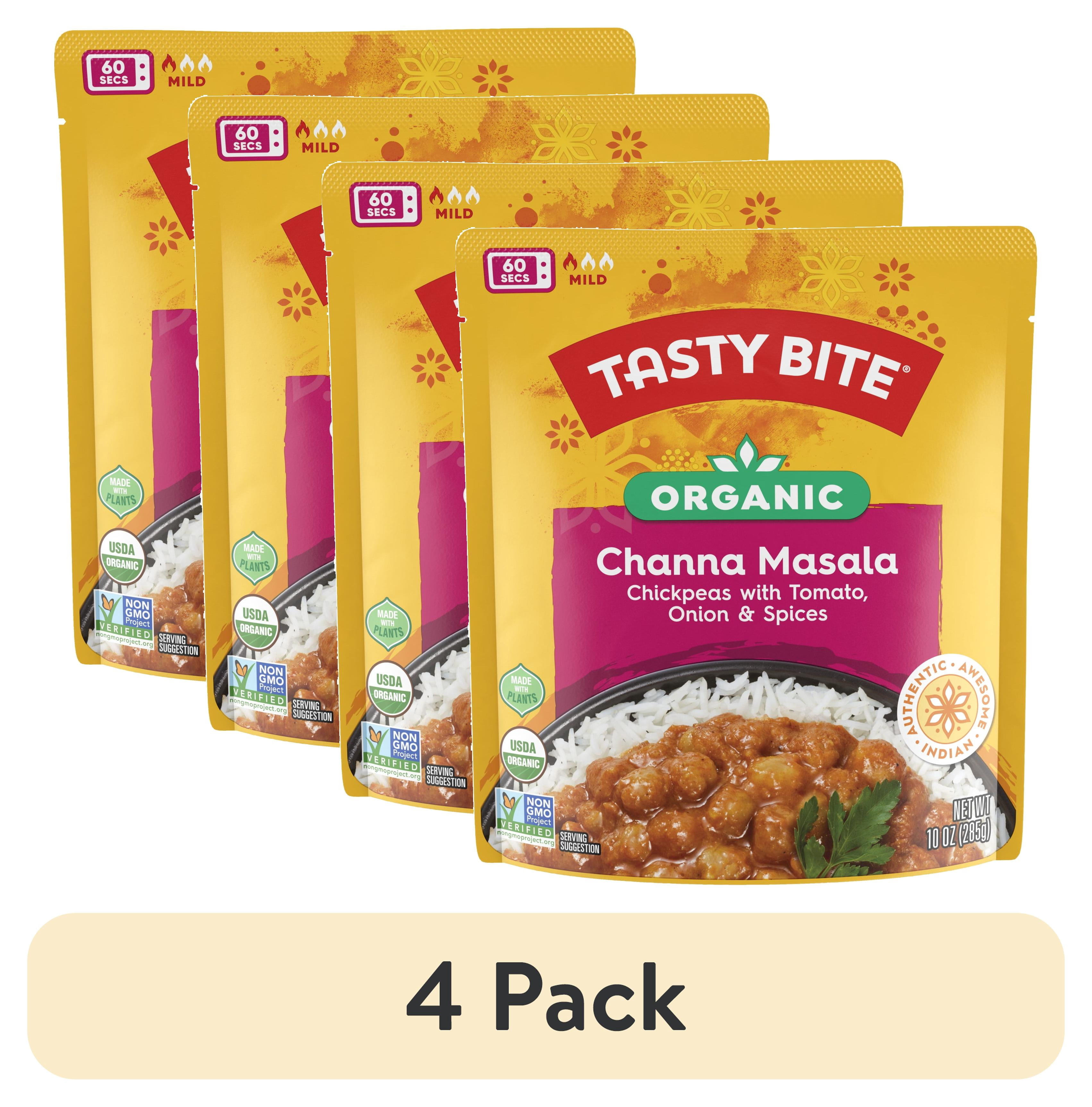 (4 pack) Tasty Bite Organic Channa Masala 10oz - Spiced chickpea curry ...