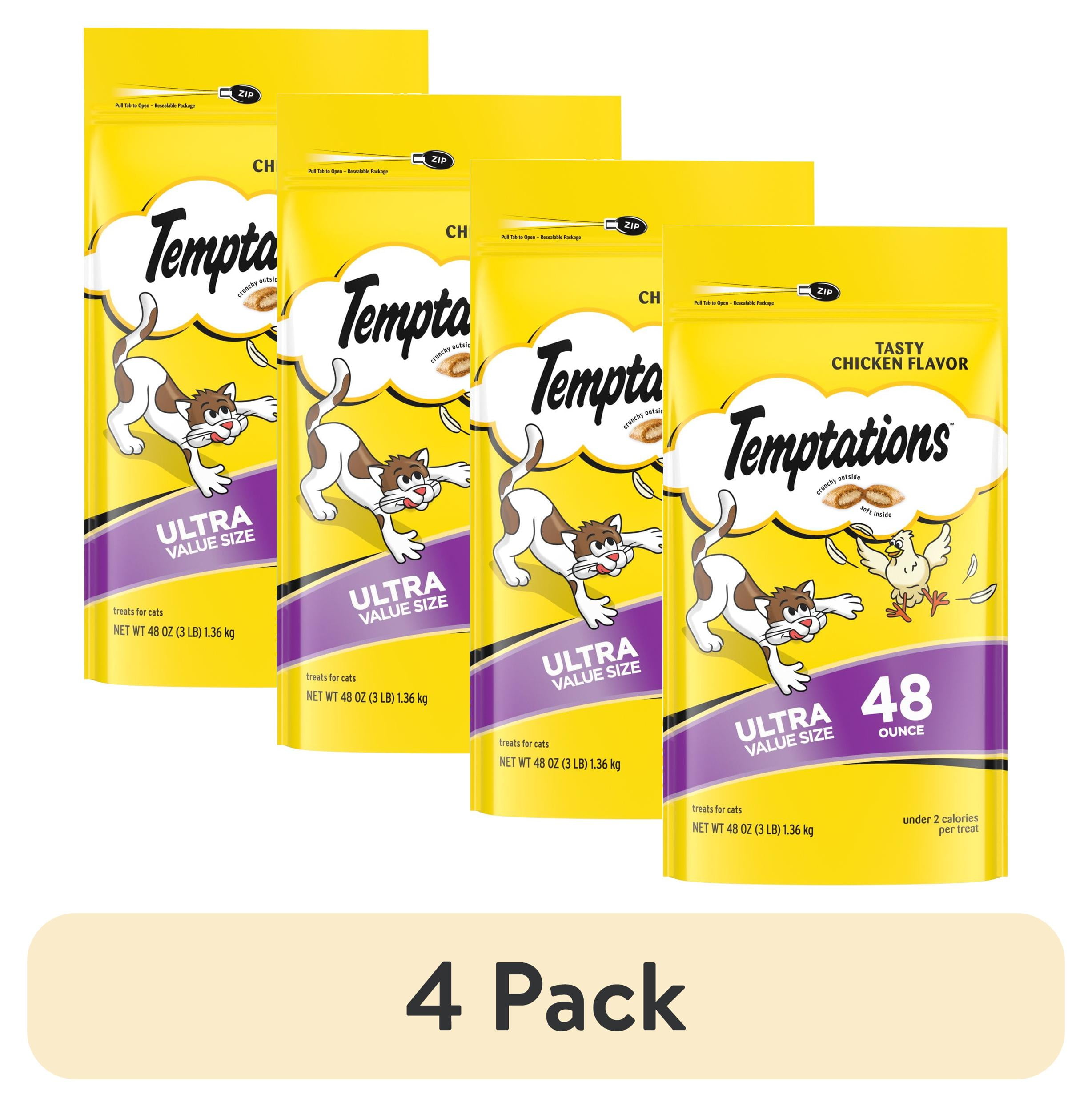 (4 pack) Temptations Tasty Chicken Flavor Crunchy And Soft Cat Treats ...