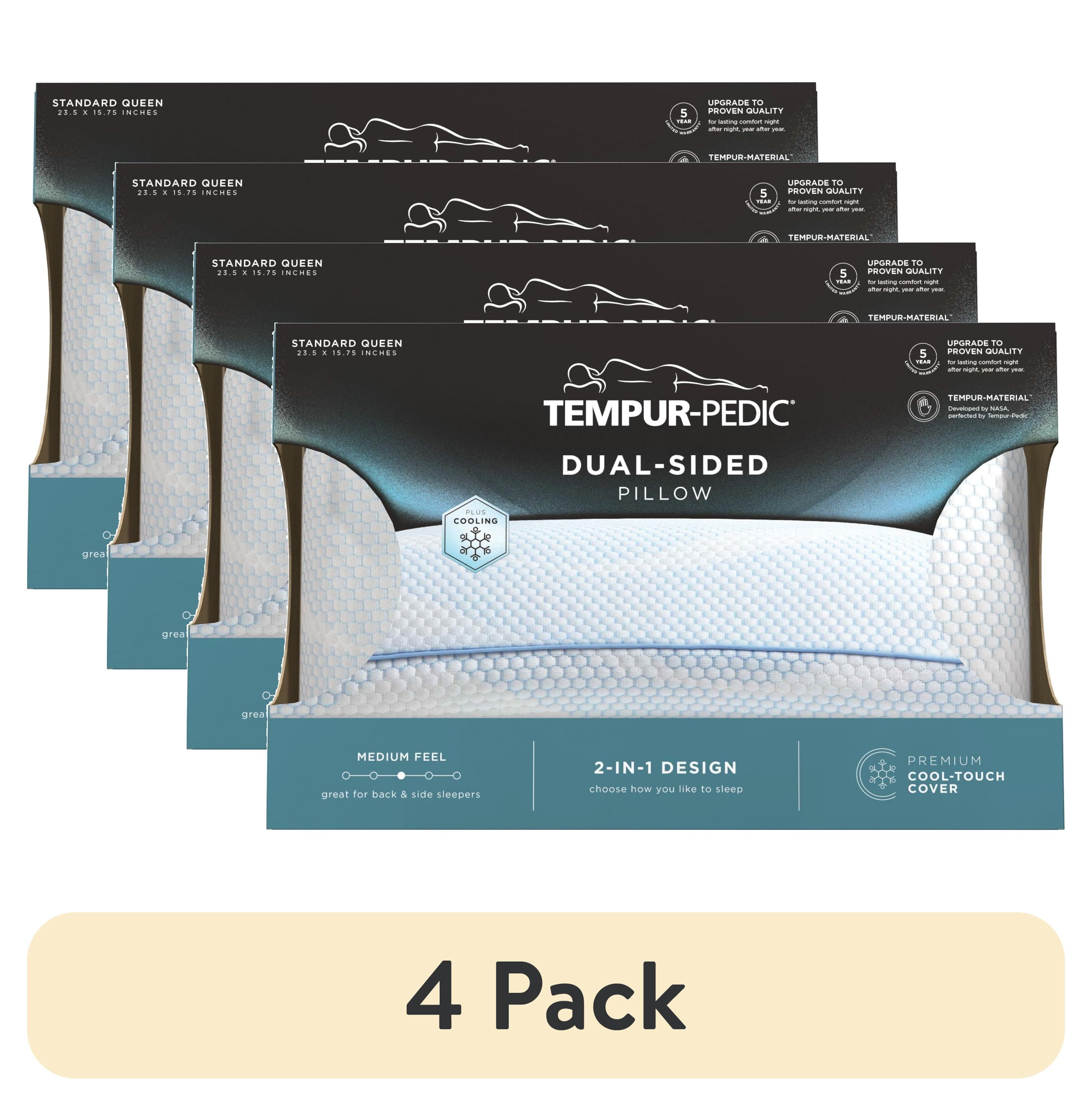 (4 pack) Tempur-Pedic Dual-Sided Bed Pillow and Cooling, Standard/Queen ...