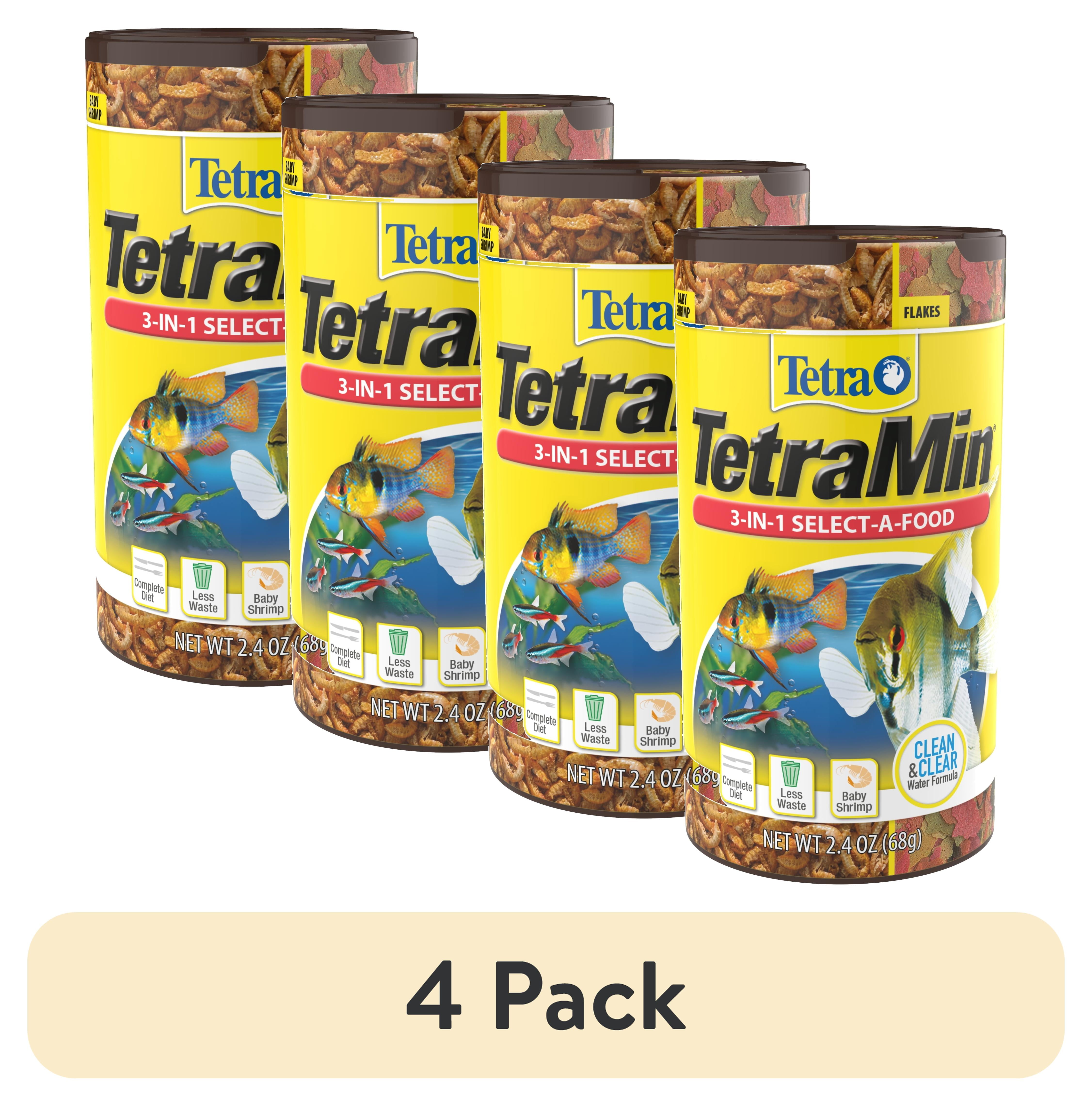 (4 pack) Tetra TetraMin 3 in 1 Select a Food Fish Food, 2.40 oz ...
