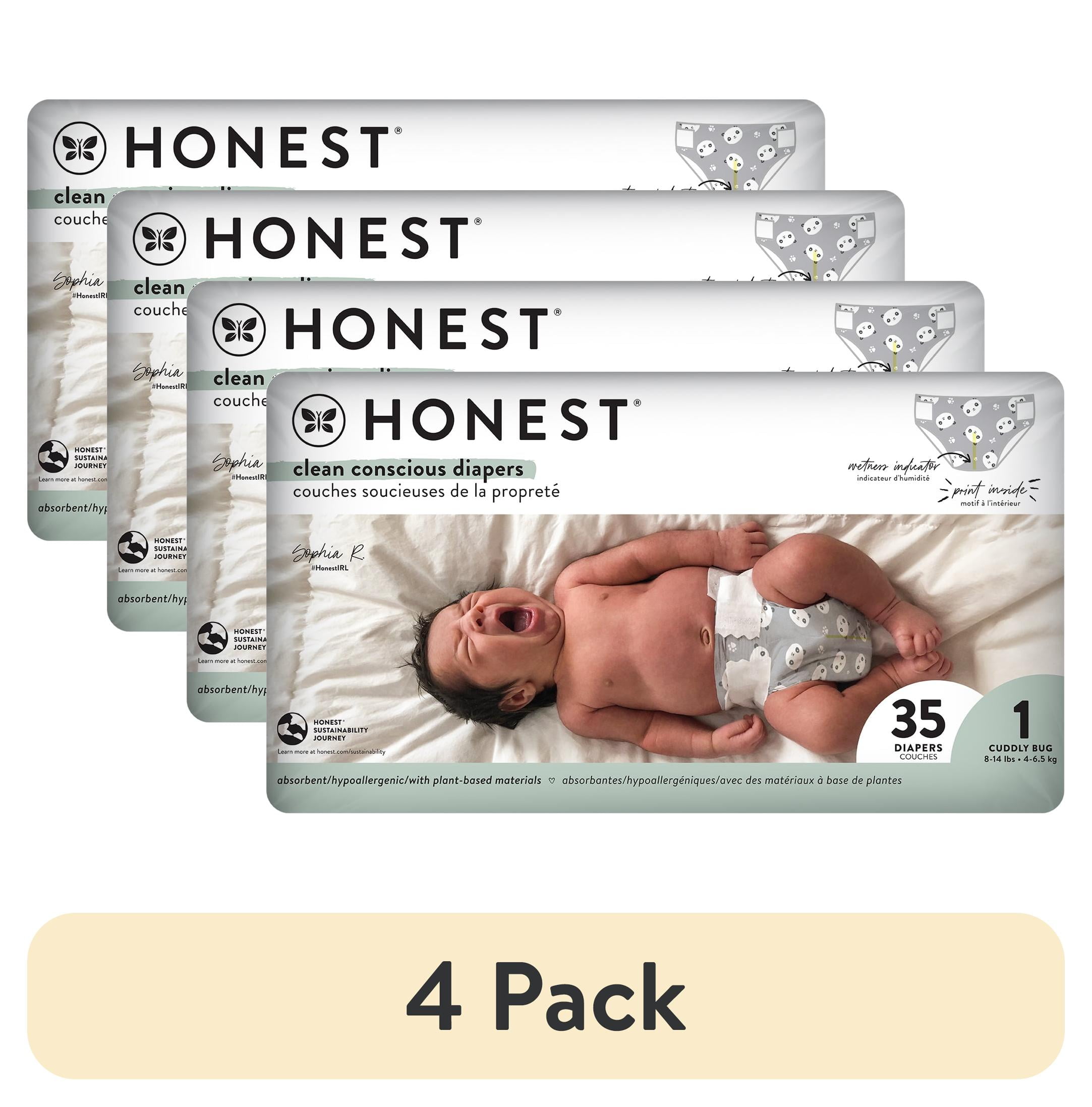 (4 pack) The Honest Company Diapers Pandas Size 1 - Walmart.com
