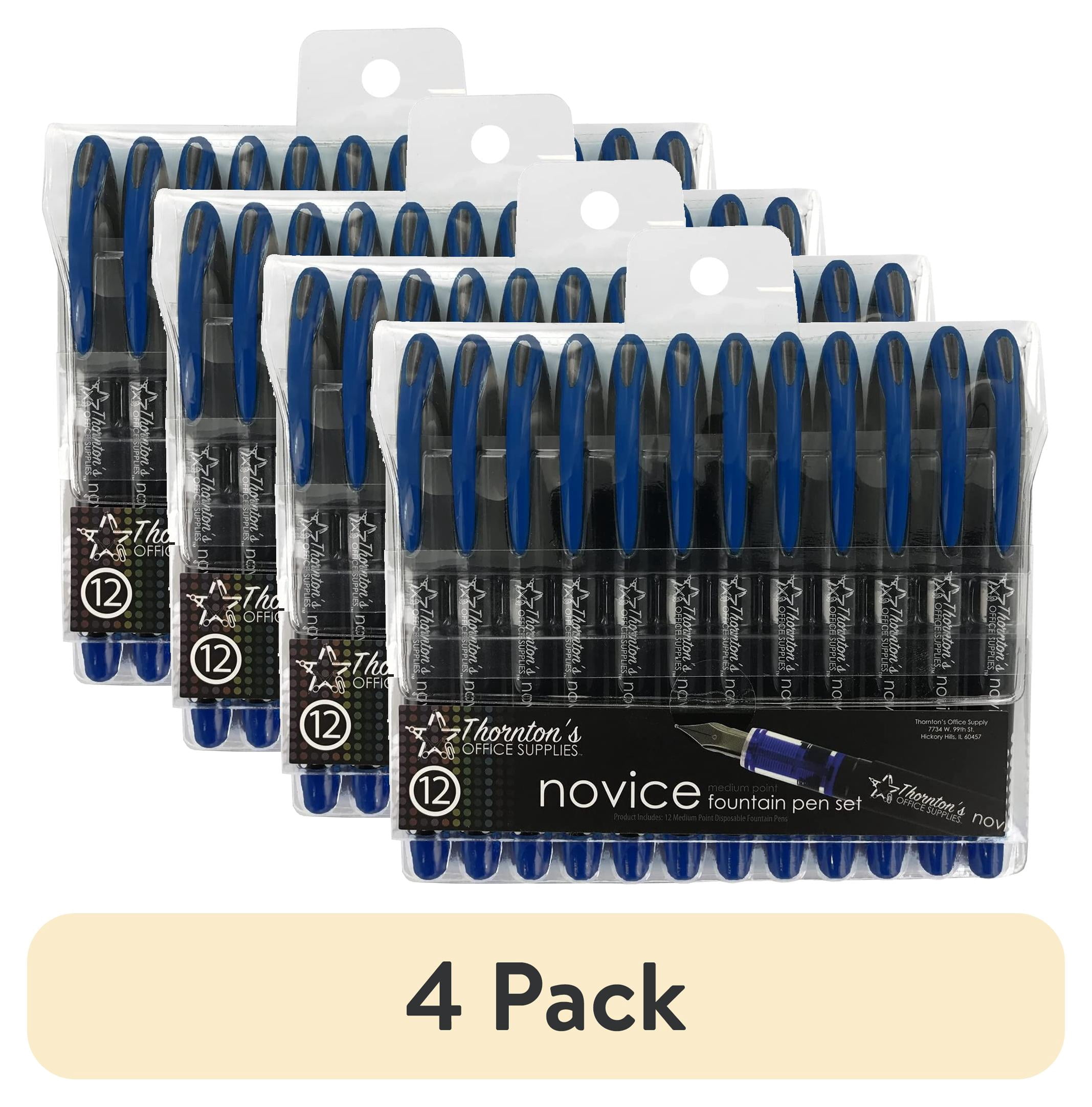 (4 pack) Thornton's Office Supplies Novice Disposable Medium Point Blue ...