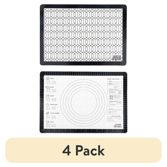 (4 pack) Thyme & Table Double-Sided Easy Clean Silicone Baking Mat with ...