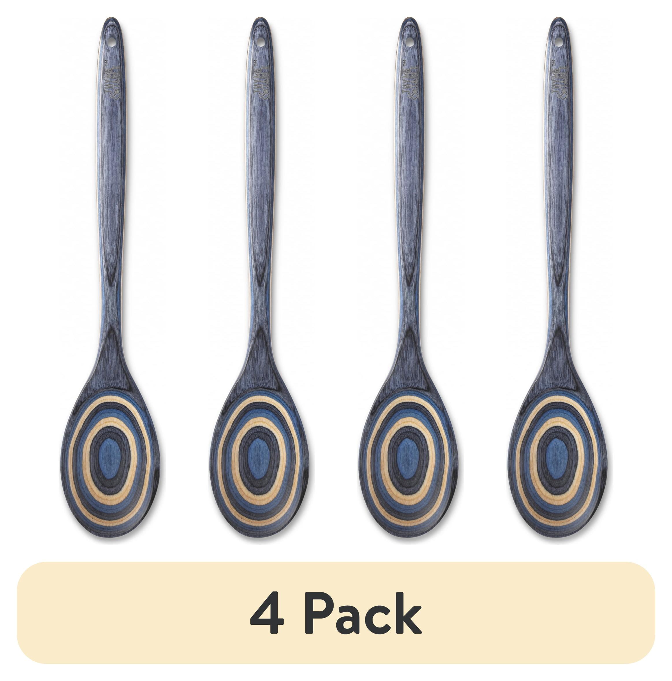 Thyme & Table Wooden Mixing Spoon 4 Pack Blue Pakka Wood Kitchen ...