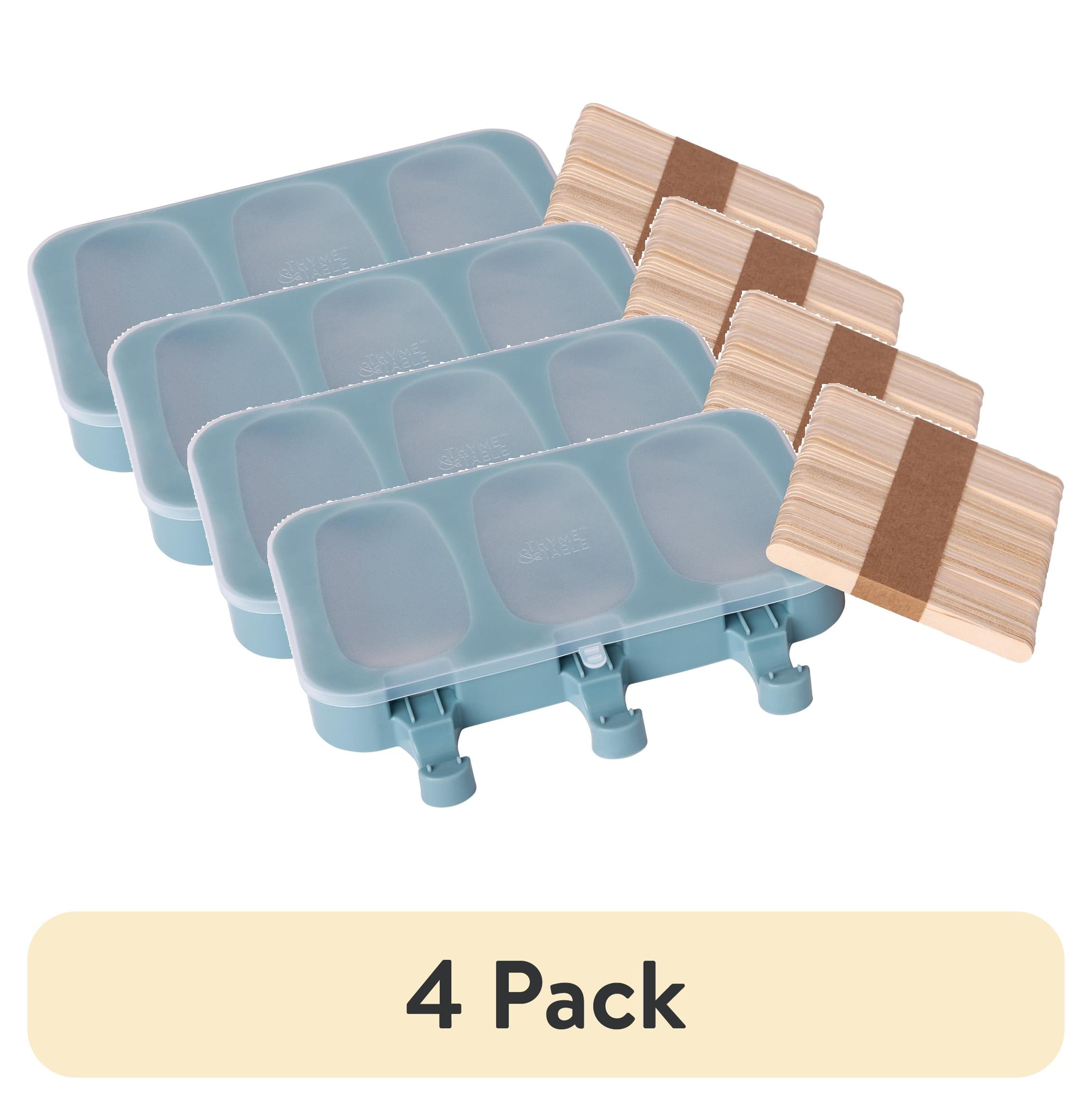 (4 pack) Thyme & Table Silicone Popsicle Mold with Wooden Sticks, 1 ...