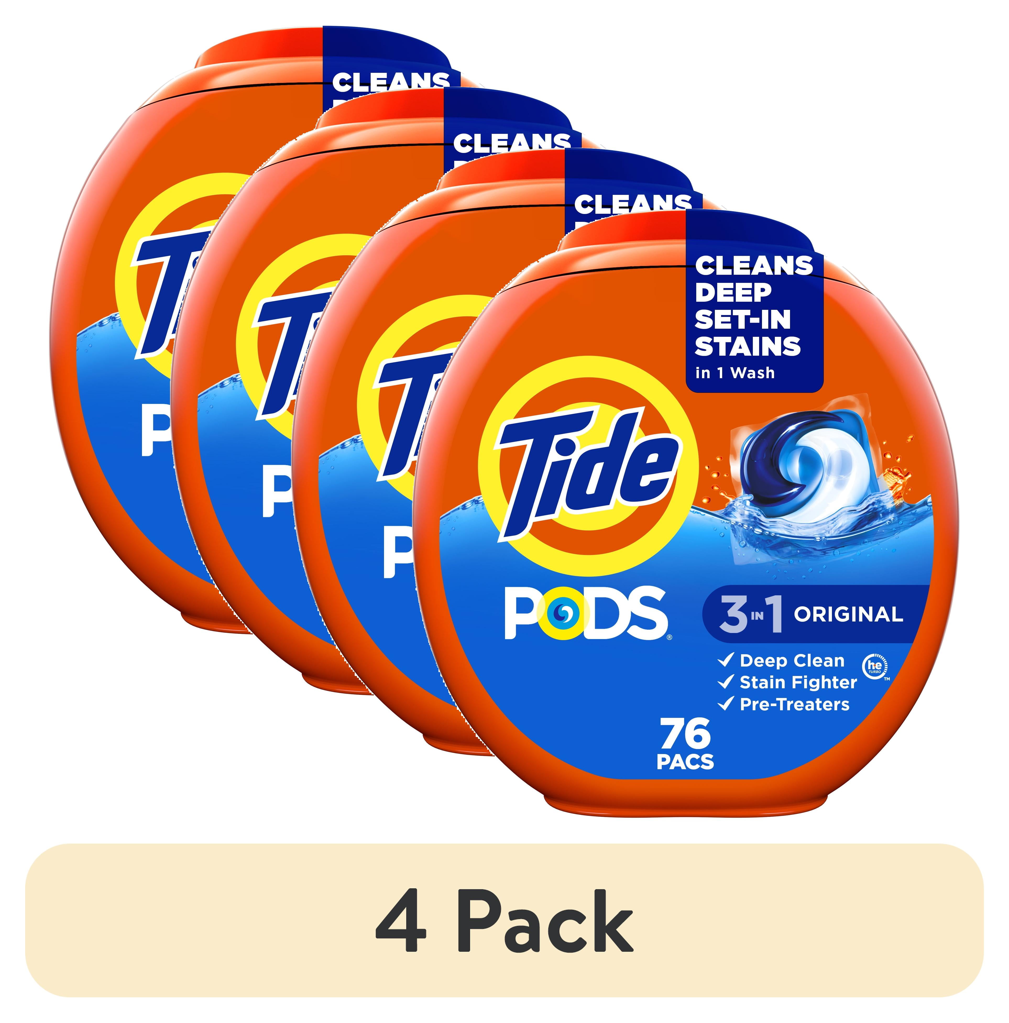 (4 pack) Tide PODS Liquid Laundry Detergent Pacs, Original Scent, 76 ...