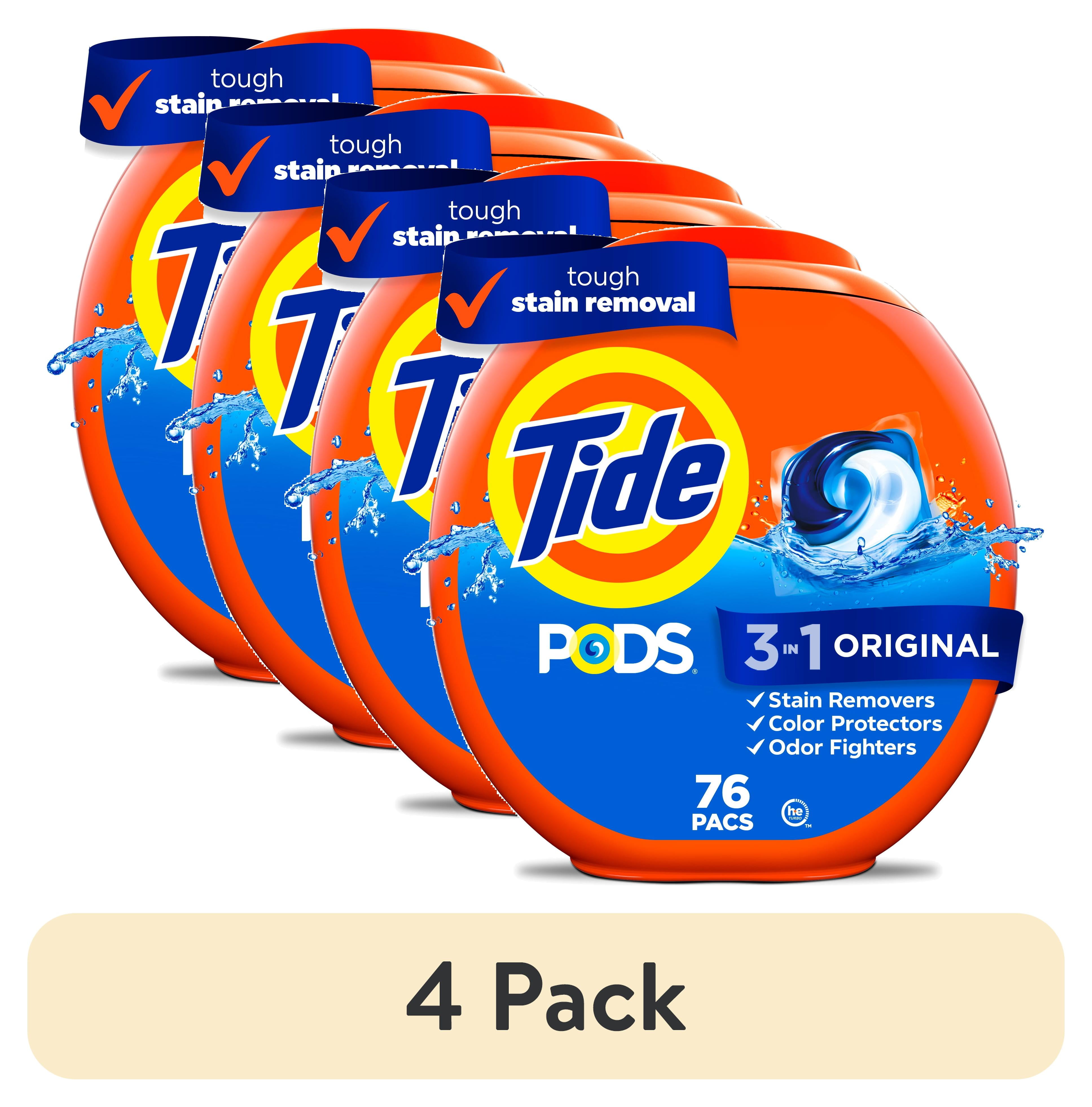 (4 pack) Tide PODS Liquid Laundry Detergent Pacs, Original Scent, 76 ...