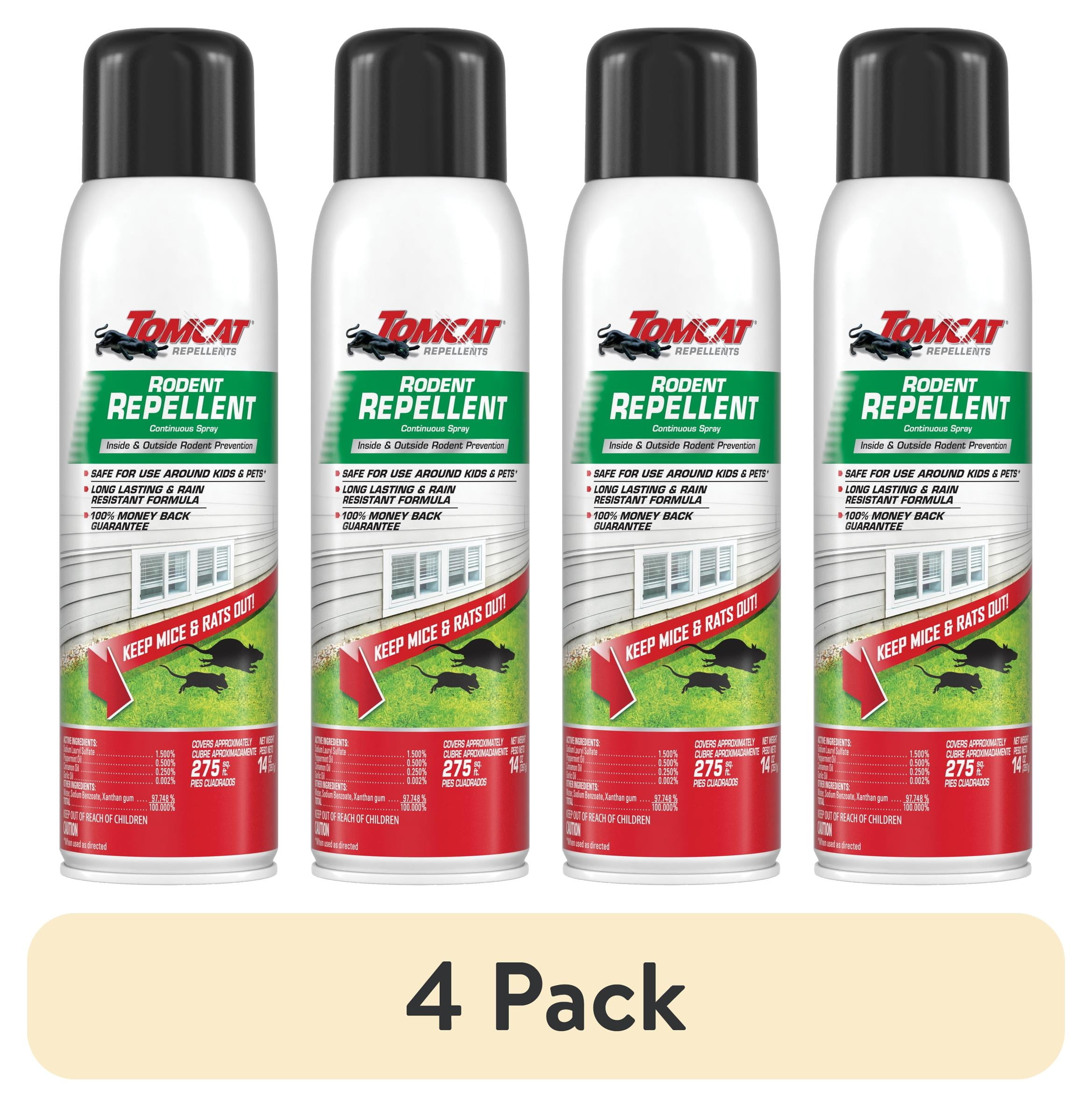 (4 pack) Tomcat Rodent Repellent Spray for Mouse and Rat Prevention, 14 ...