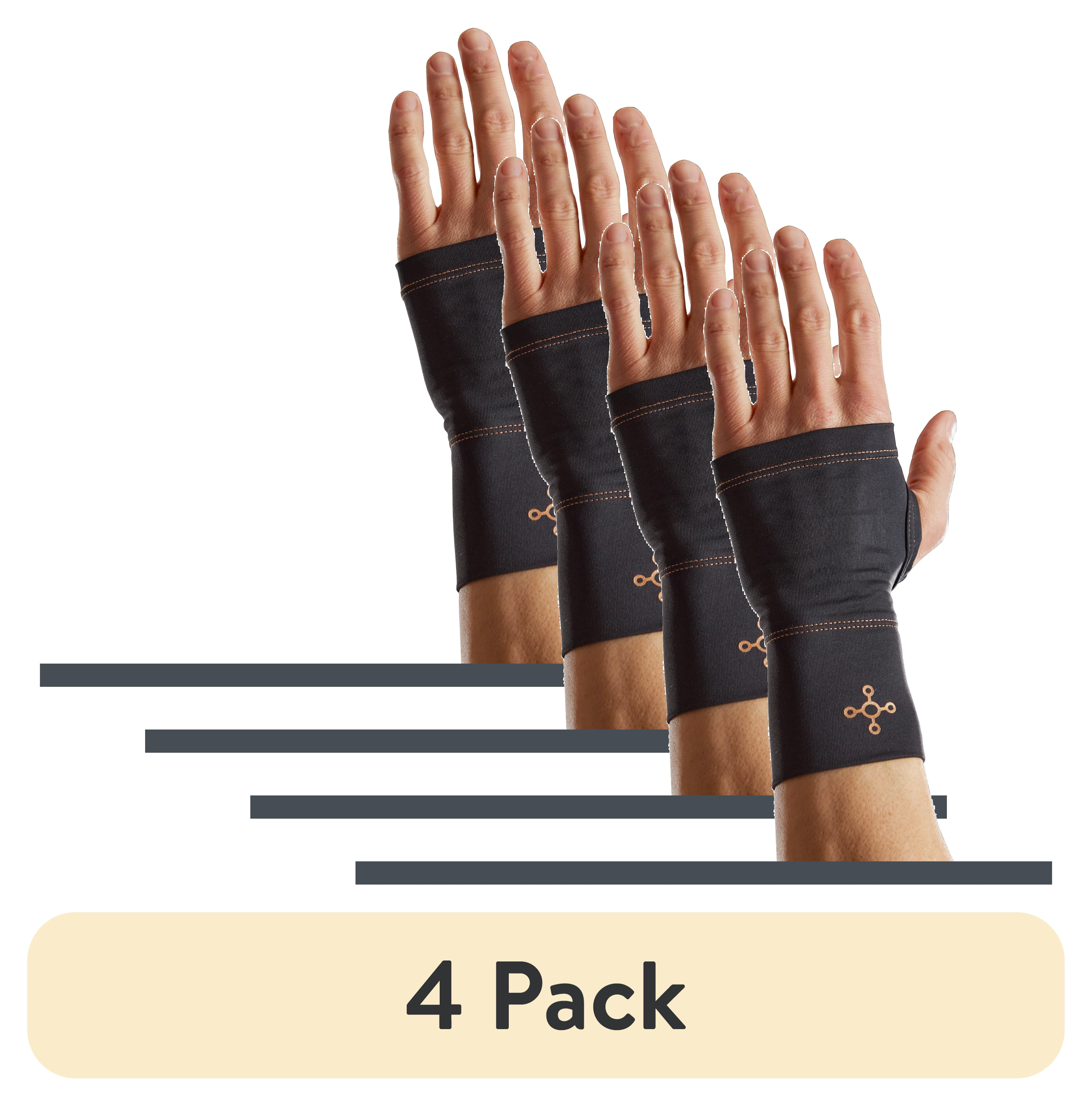 (4 pack) Tommie Copper Sport Spandex Compression Wrist Sleeve, Black ...