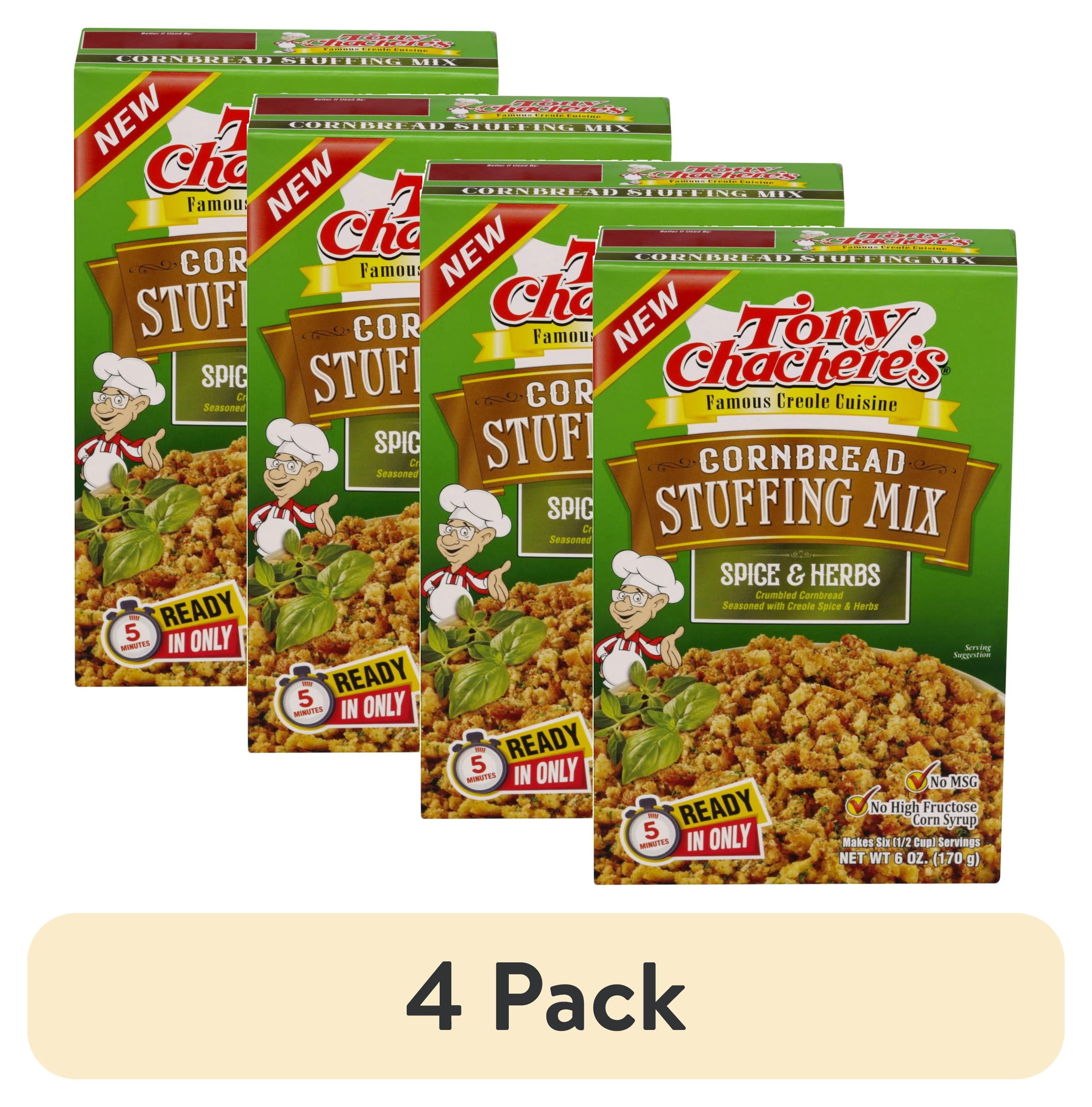 (4 pack) Tony Chachere's, Cornbread Stuffing Mix, Spice & Herb, Cajun ...