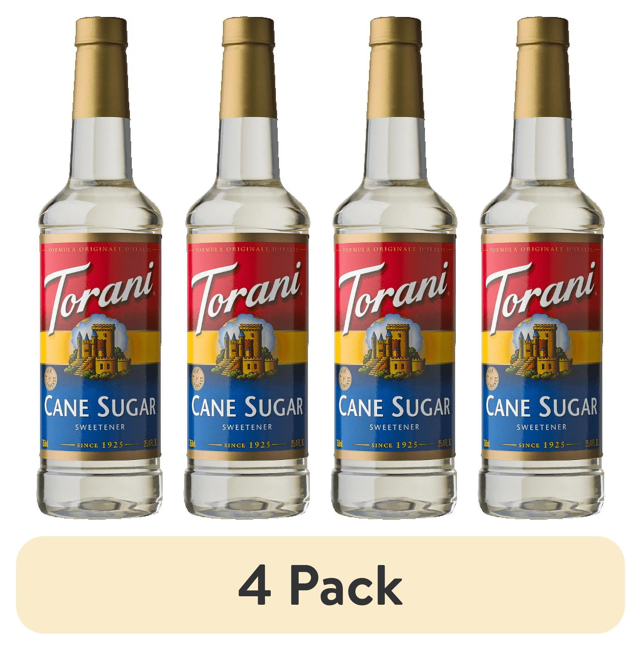 (4 pack) Torani Cane Sugar Sweetener Syrup, Coffee Flavoring, Drink Mix ...