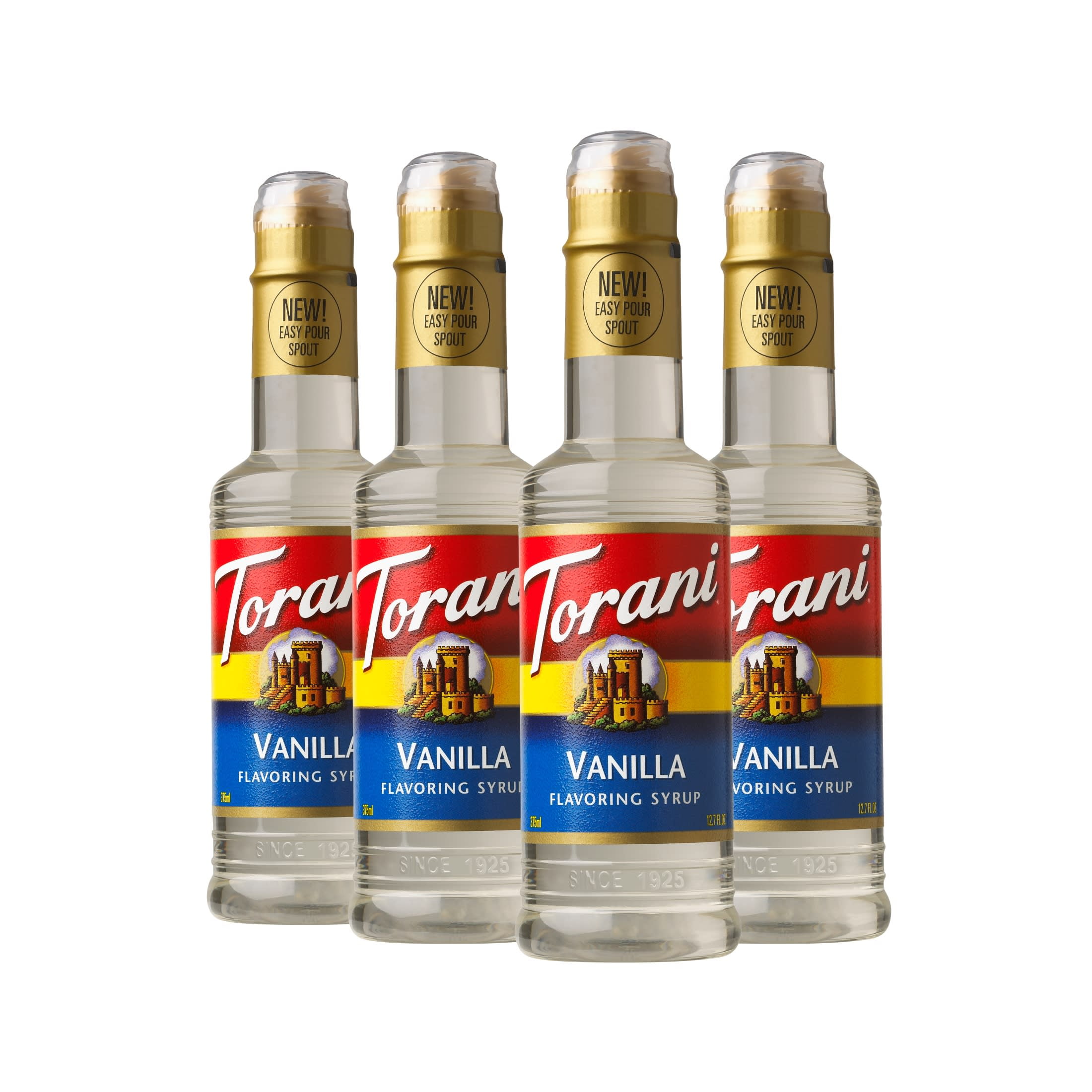 (4 pack) Torani Original Vanilla Syrup, Plastic Bottle, Drink Flavoring ...