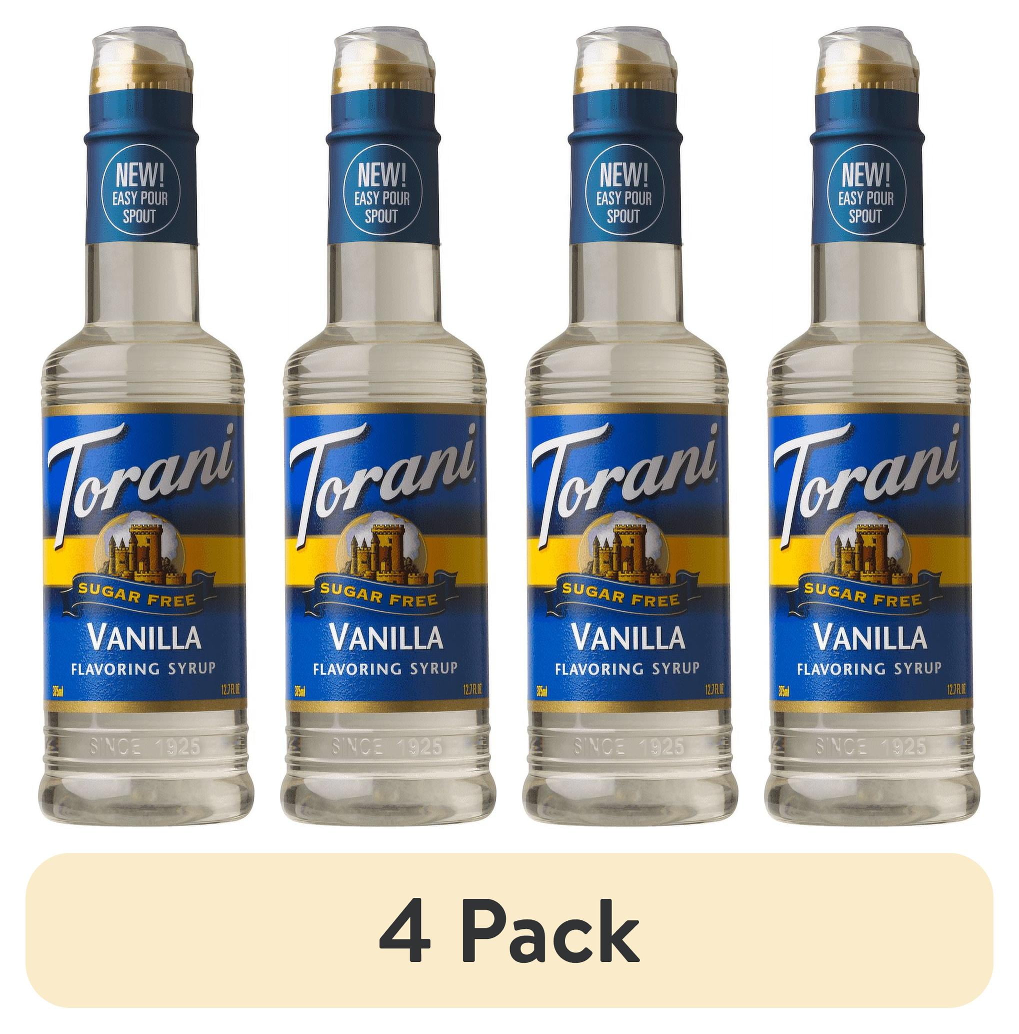 (4 pack) Torani Sugar-Free Vanilla Syrup, Authentic Coffeehouse Syrup ...