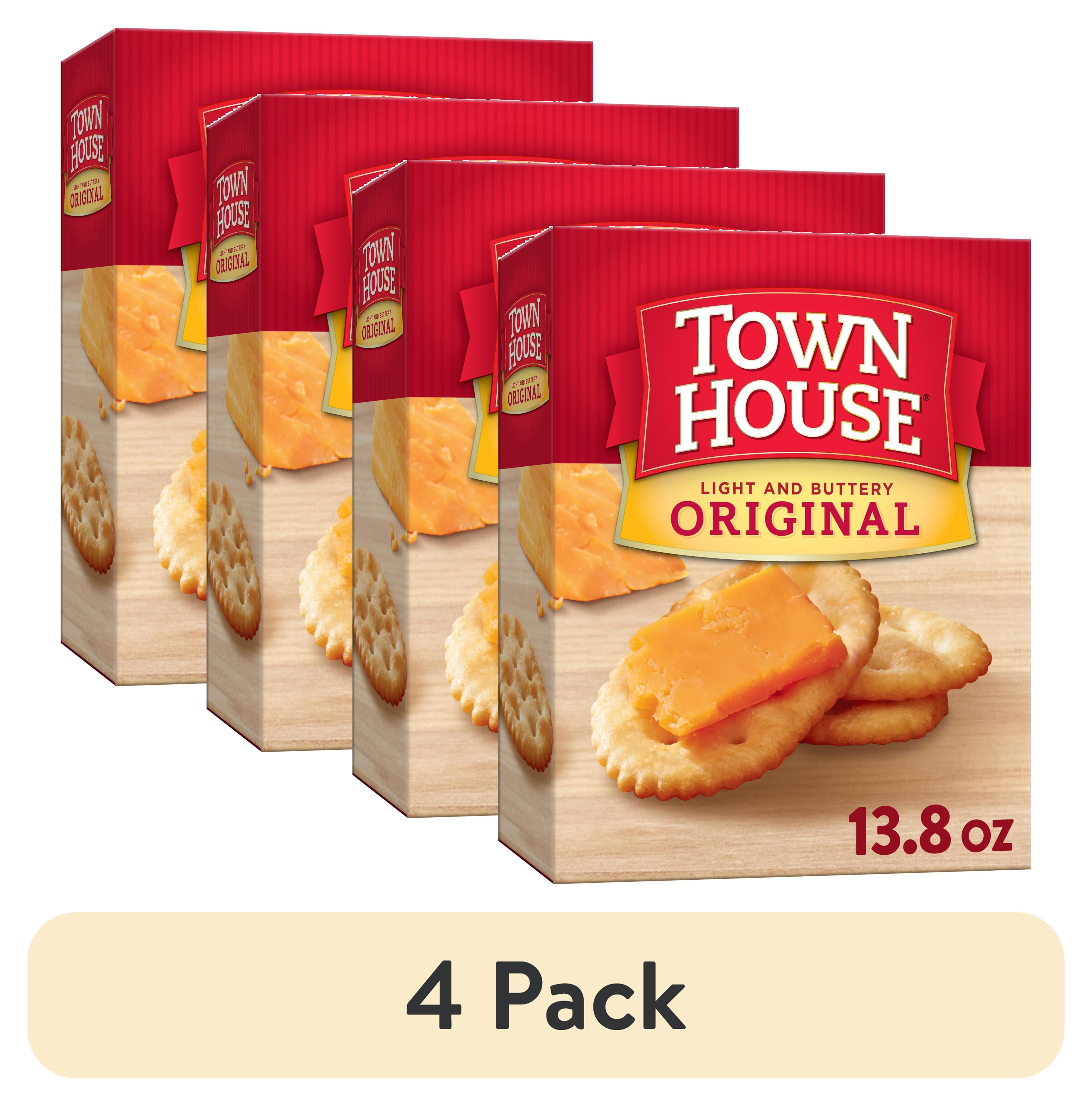 (4 pack) Town House Original Oven Baked Crackers, Party Snacks, 13.8 oz ...