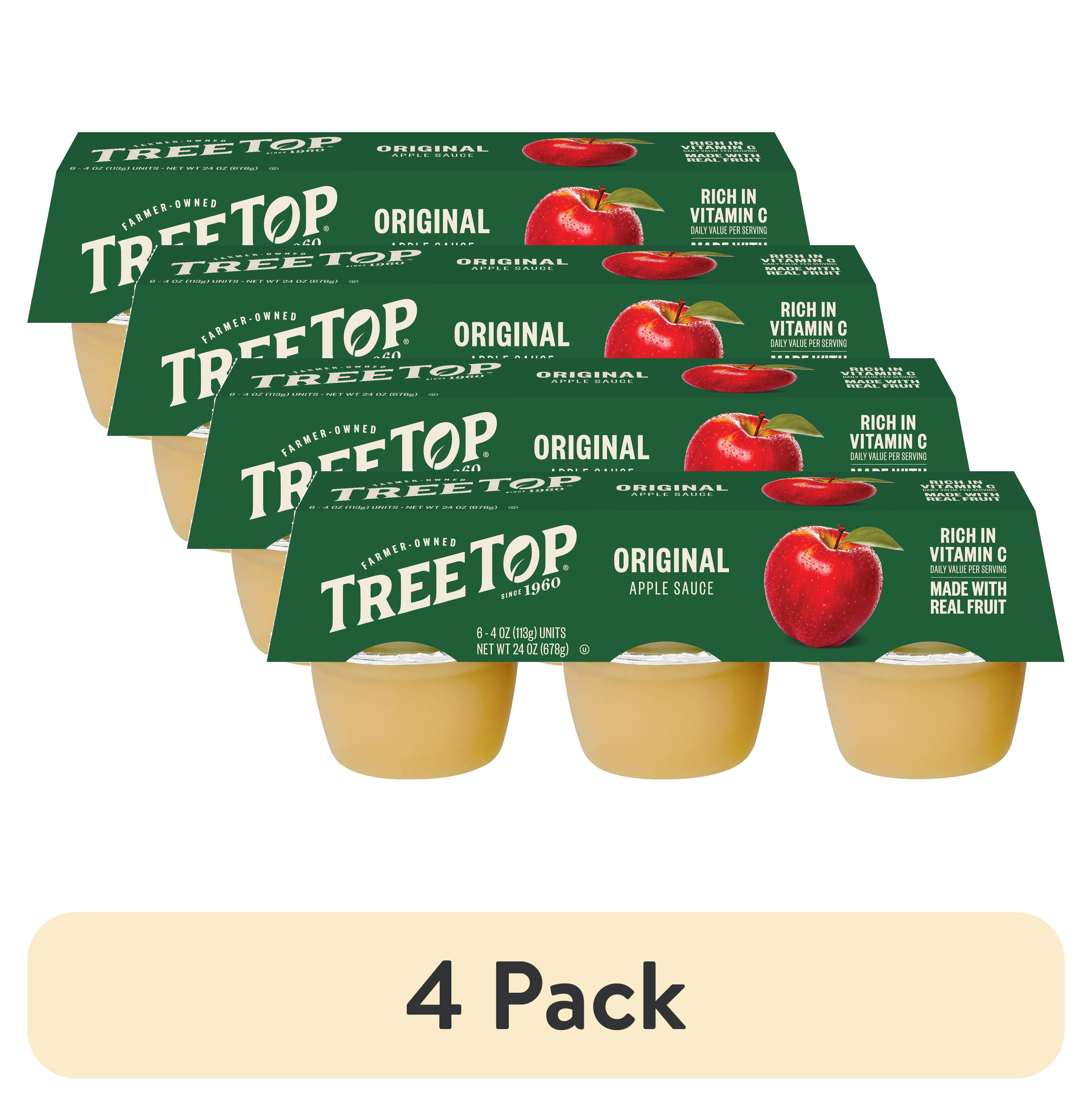 (4 pack) Tree Top Apple Sauce, Original, 4 Ounce Cup, 6 Count - Walmart.com