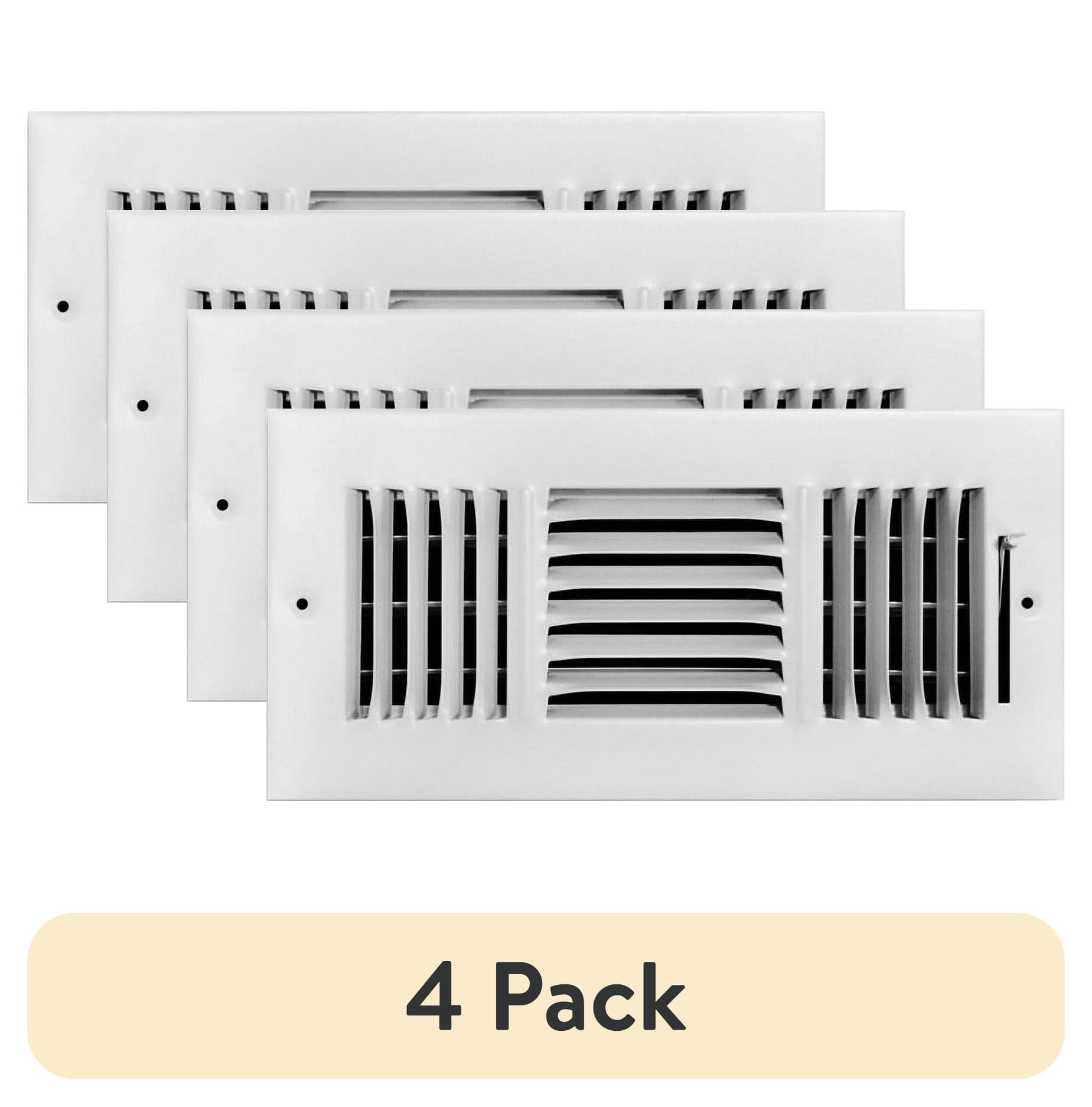 (4 pack) Tru Aire 6 in. H X 10 in. W 3-Way Powder Coat White Steel Wall ...