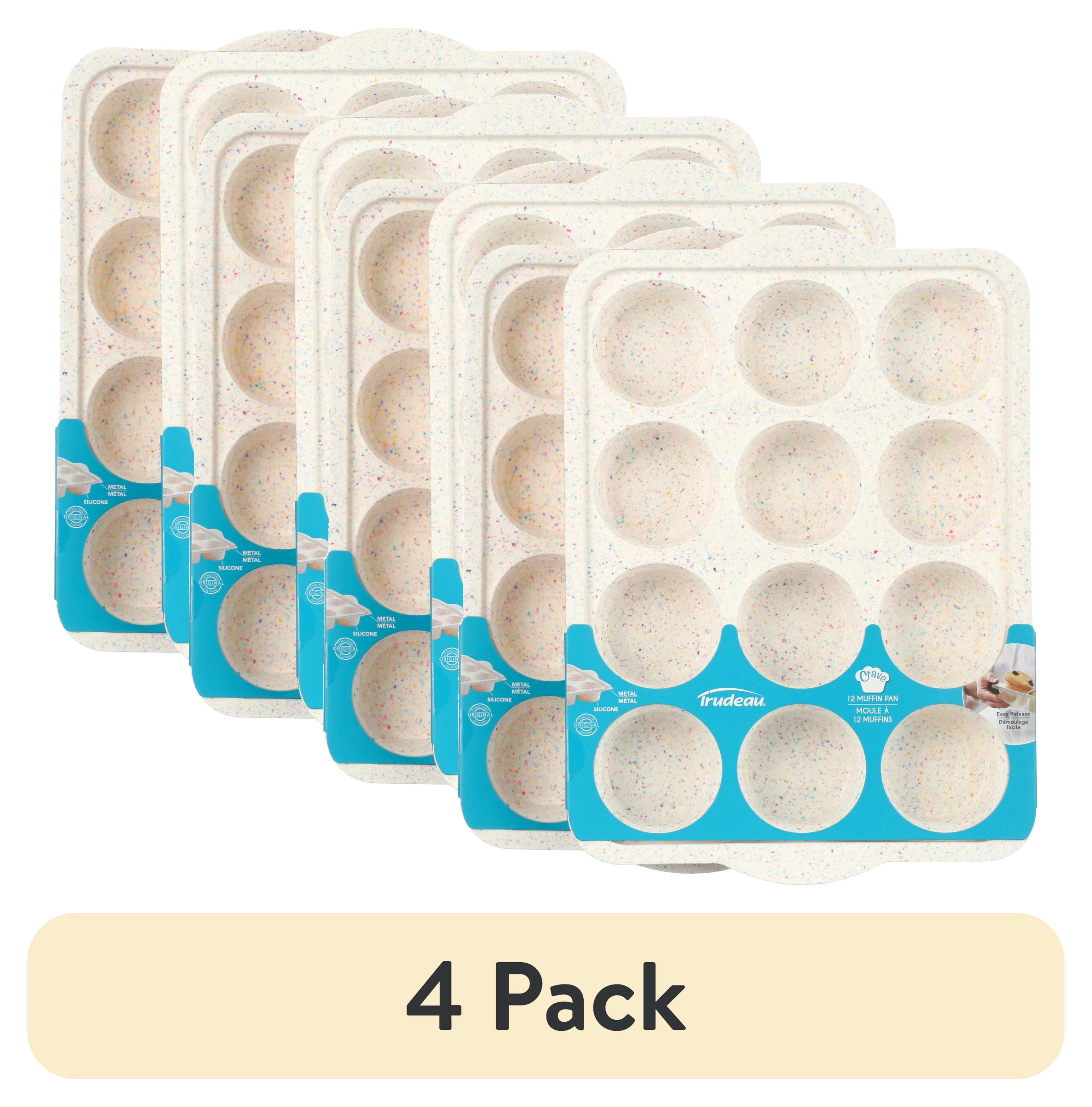 (4 pack) Trudeau Silicone 12 Count Muffin Pan, 2 Pack, 2.75 in Diameter ...