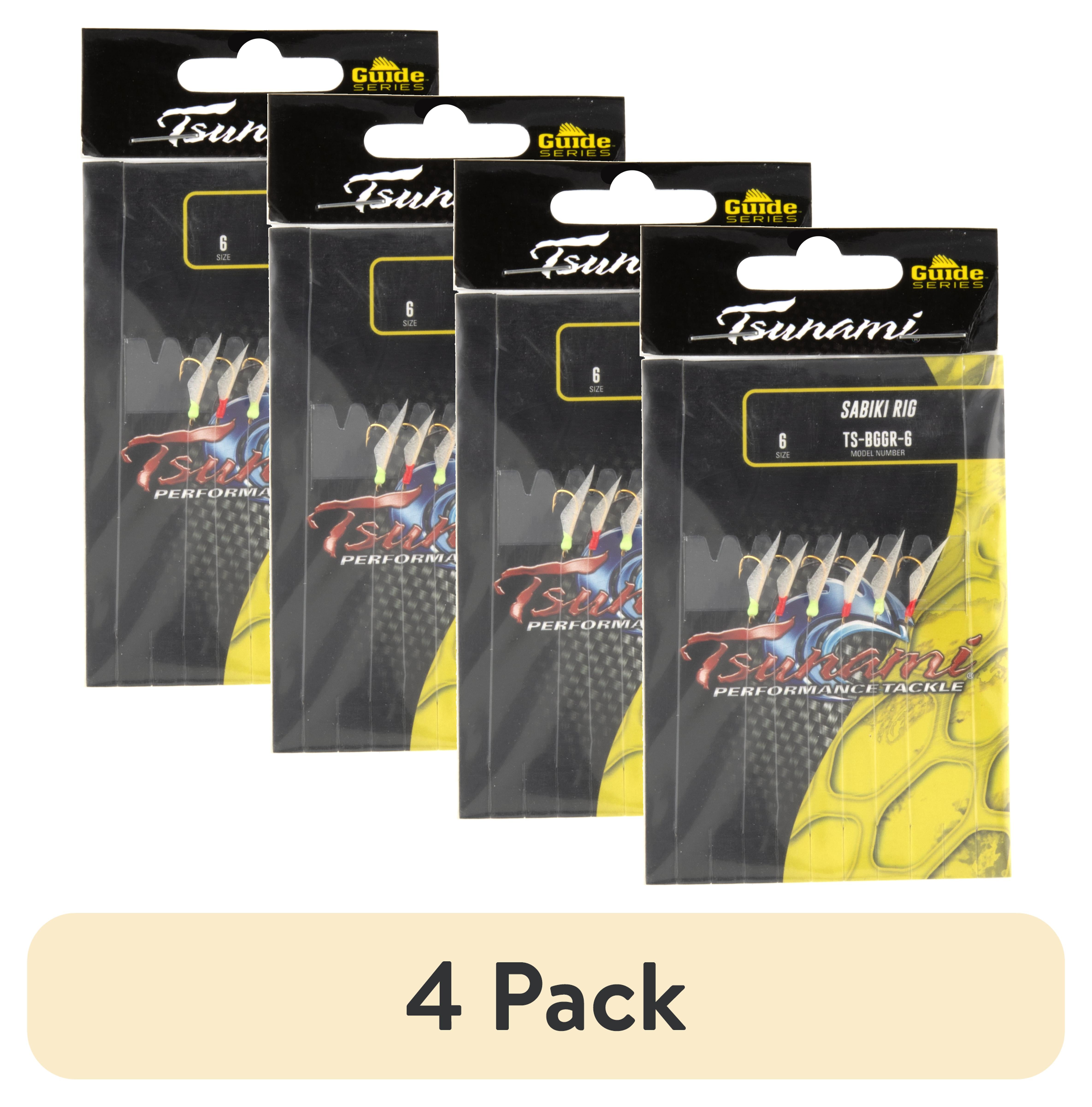 (4 pack) Tsunami Guide Series Sabiki Rig Fishing Lure with Green Glow ...