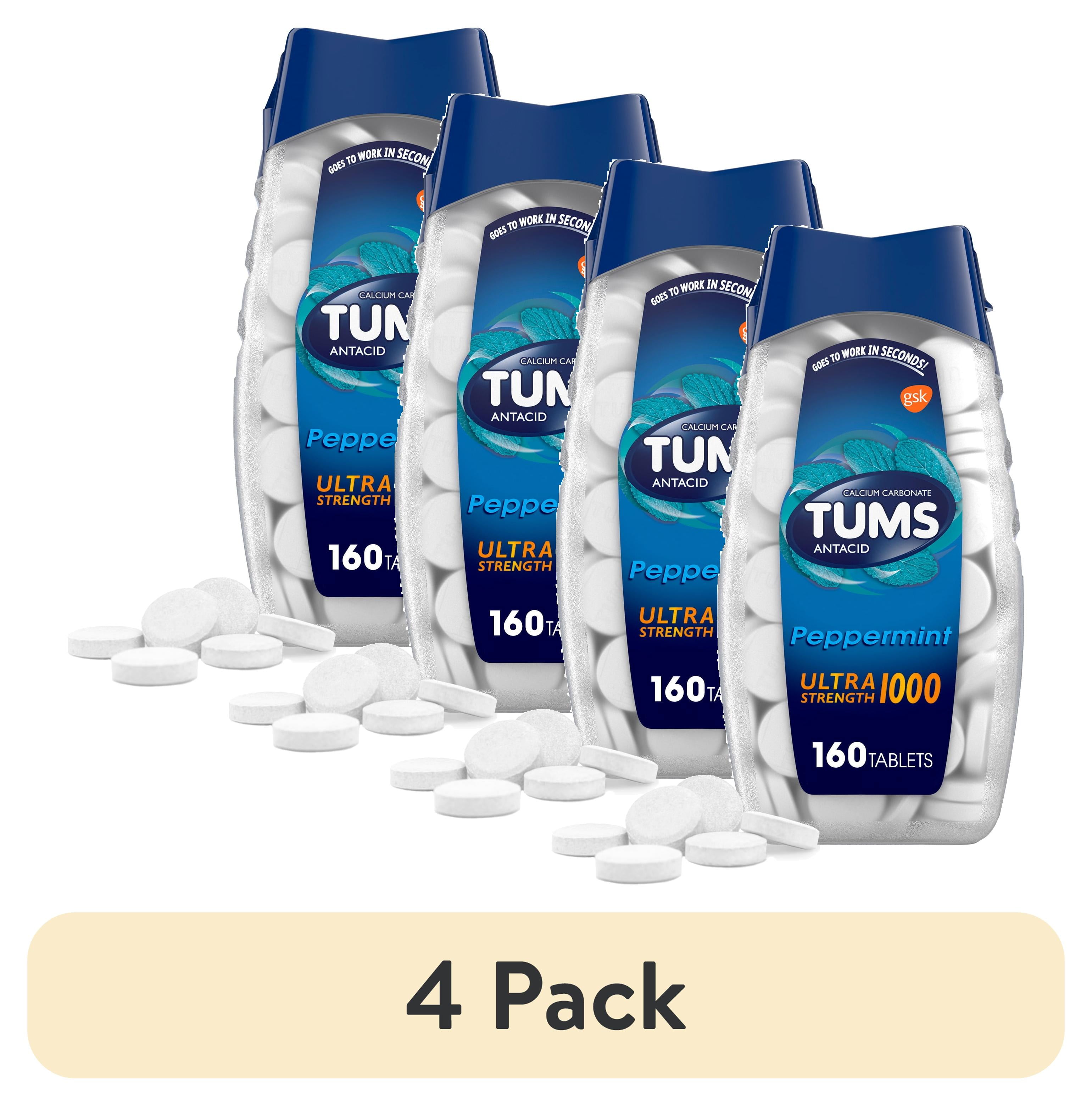 (4 pack) Tums Ultra Strength Antacid Tablets for Heartburn Relief ...