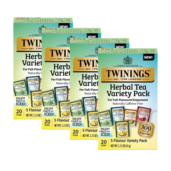 (4 pack) Twinings Herbal Tea Variety Pack 20 Ct - Walmart.com