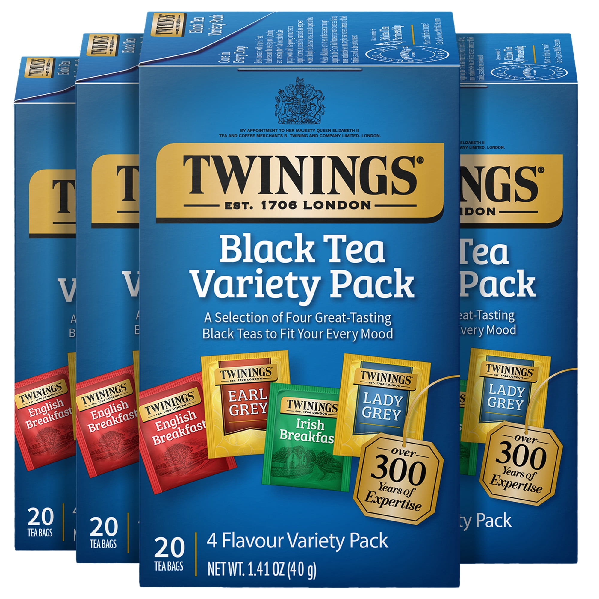 (4 pack) Twinings of London Variety Pack Black Tea Bags , 20 Ct., 1.41 ...