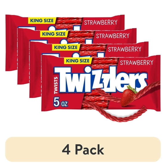(4 pack) Twizzlers Twists Strawberry Flavored King Size Licorice Style ...
