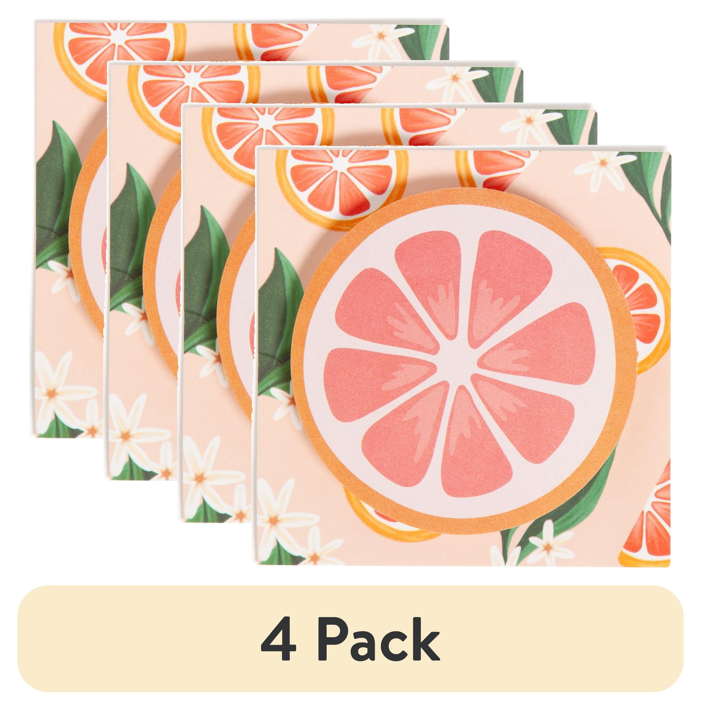 (4 pack) U Brands Sticky Notes, 3 x 3 in., 60 Sheets, Painted Fruit ...