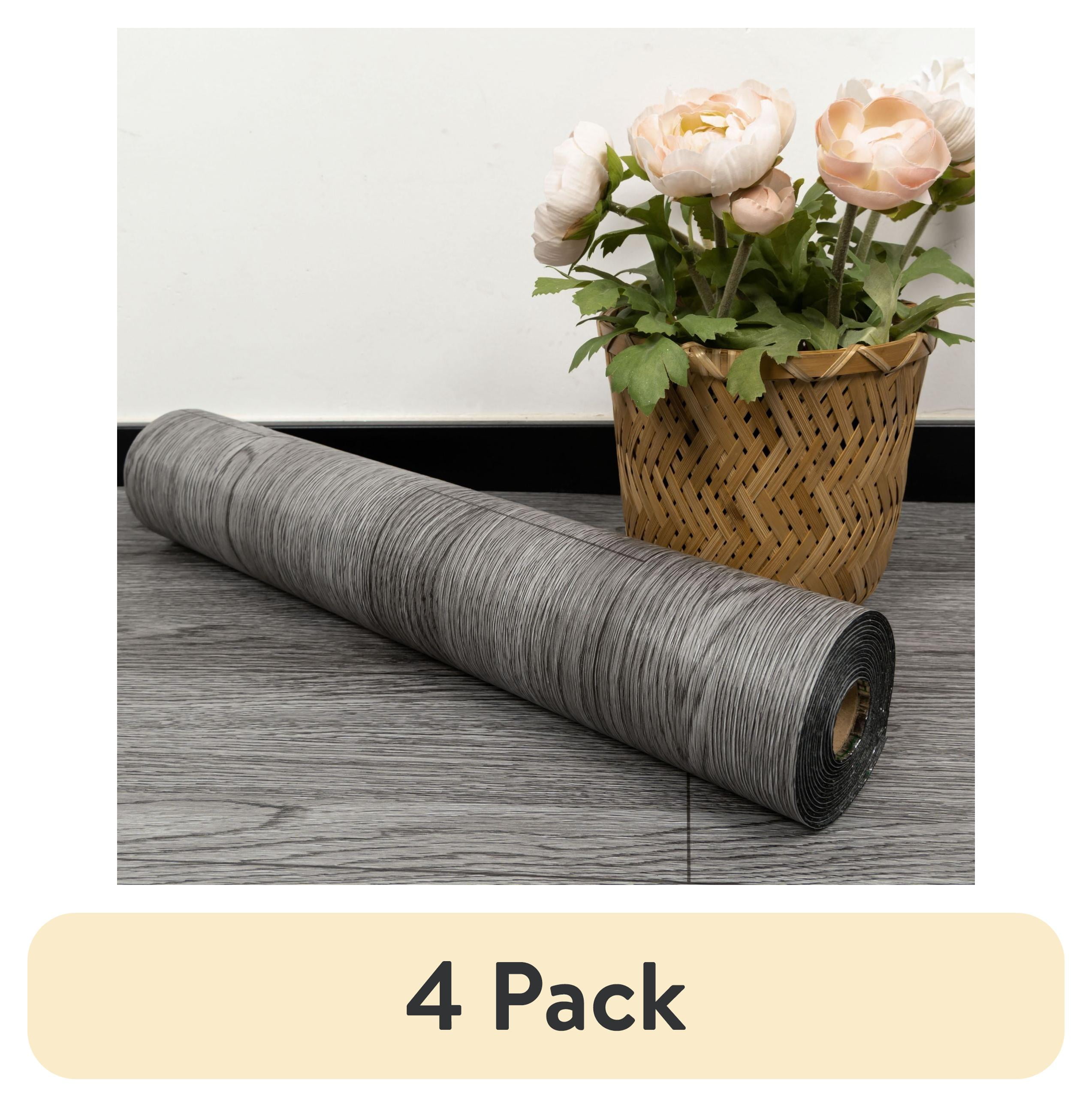 (4 pack) UMIGGEE Gray Peel and Stick Vinyl Flooring Roll 23.6-in x 196-in/31 Sq.Ft Thicken Self ...