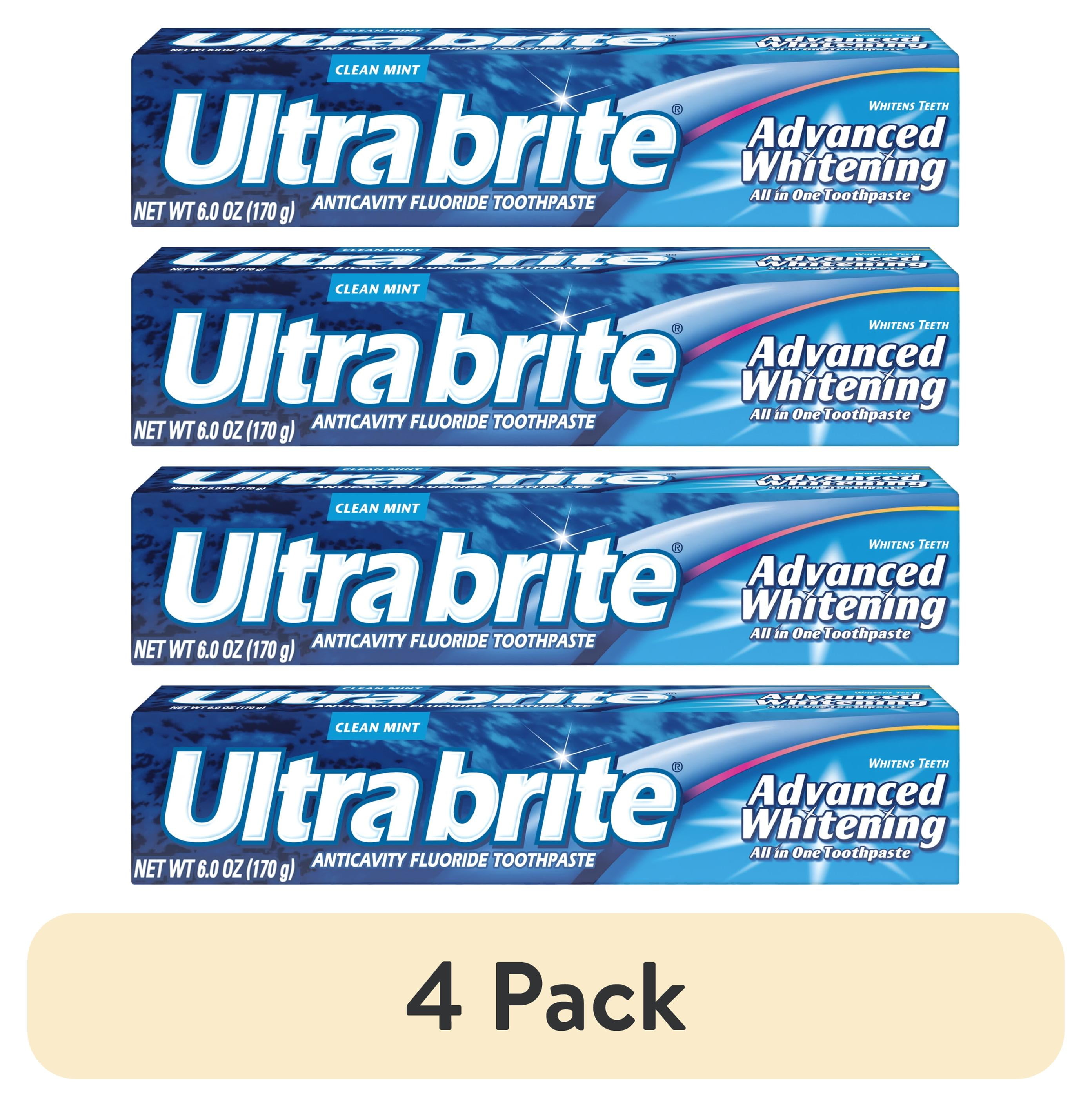 (4 pack) Ultra Brite Advanced Whitening Toothpaste, Clean Mint, 6 oz ...