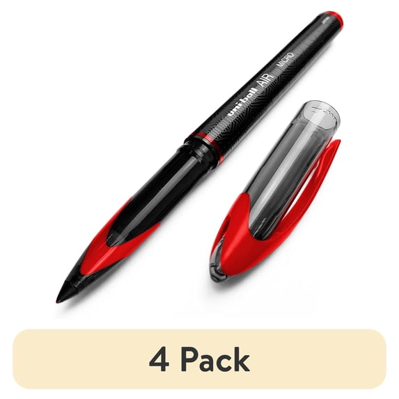 (4 pack) Uni-Ball Air Micro Rollerball Pens, Fine Point, 0.5mm, Red Ink ...