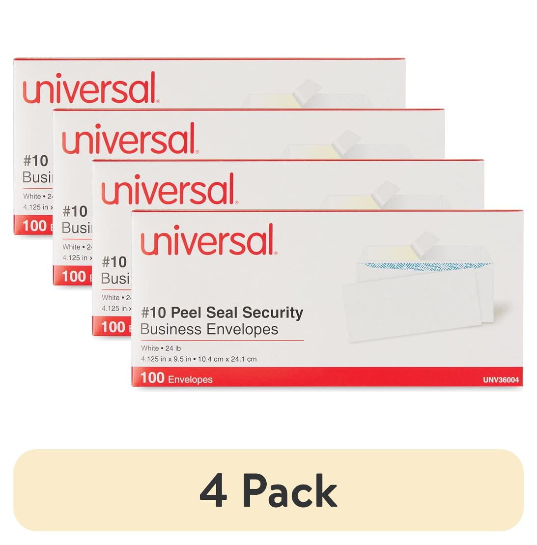 (4 pack) Universal Peel Seal Strip #10 Security Business Envelope 100 ...