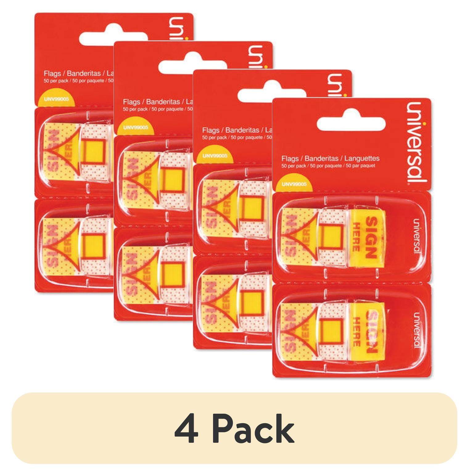 (4 pack) Sign Here Arrow Page Flags - Yellow/Red (2 Dispensers/Pack, 50 ...