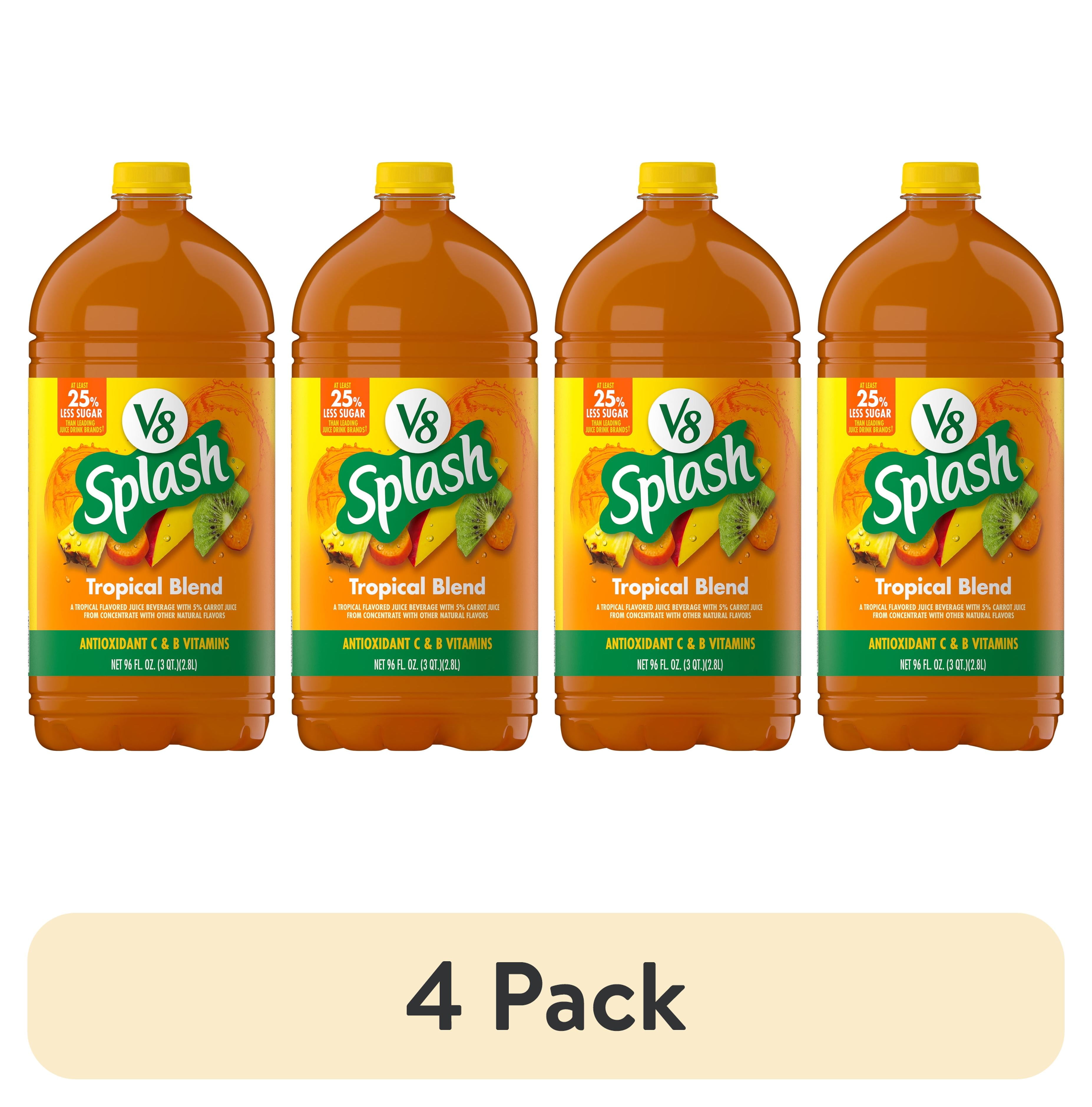 (4 pack) V8 Splash Tropical Blend Flavored Juice Beverage, 96 fl oz ...