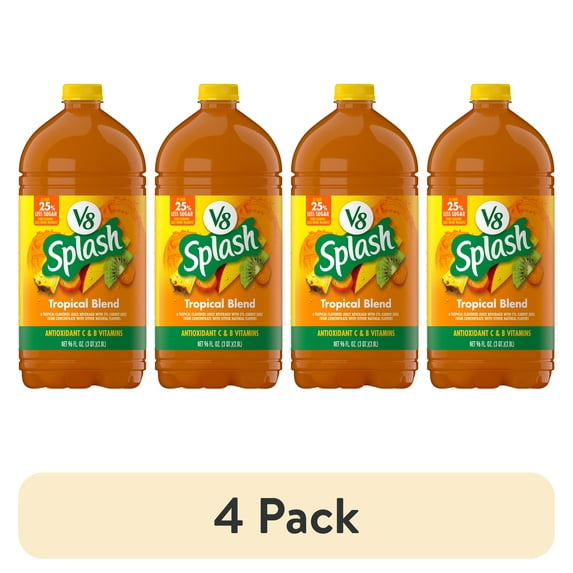 (4 pack) V8 Splash Tropical Blend Flavored Juice Beverage, 96 fl oz ...