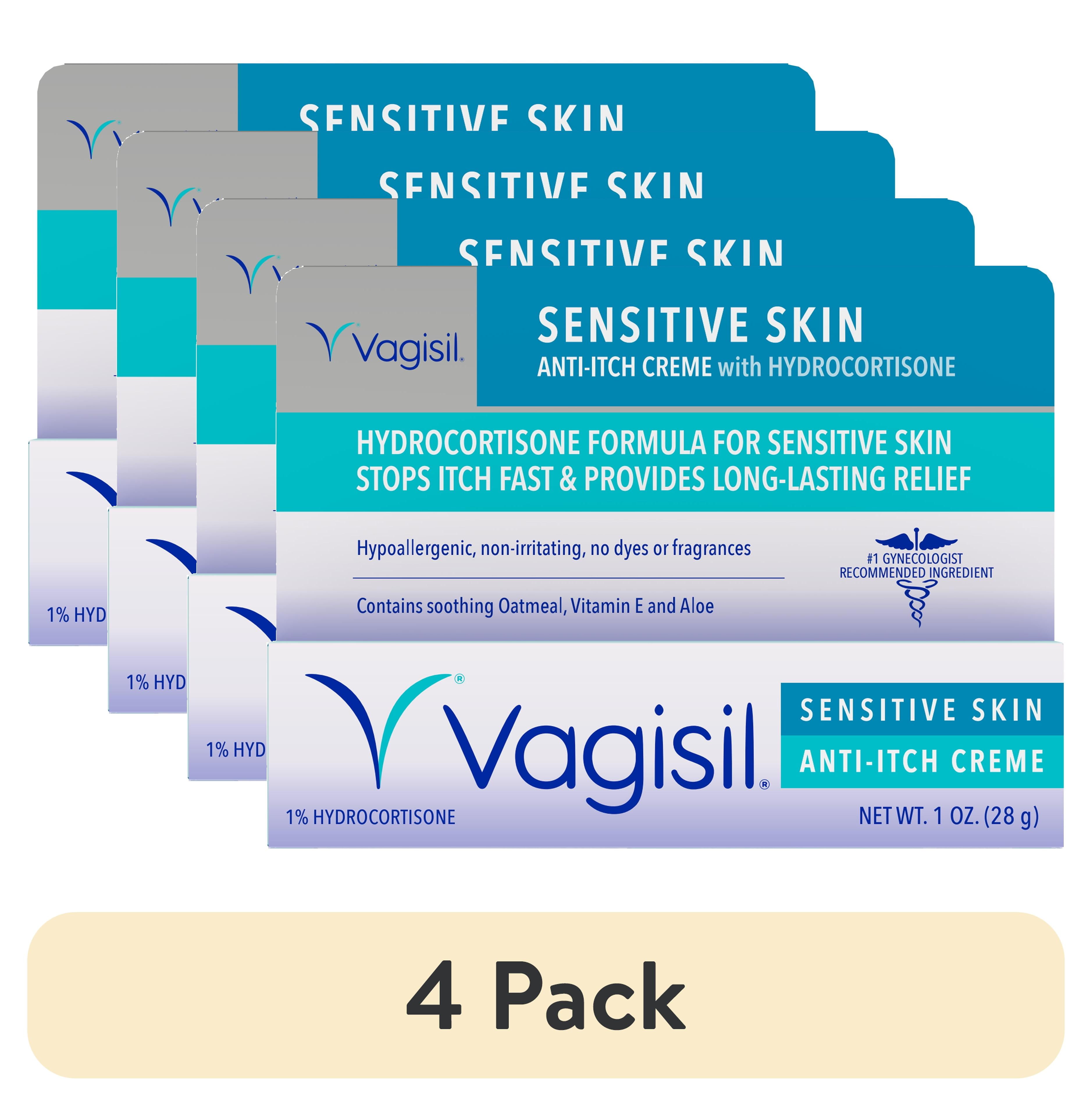 (4 pack) Vagisil Sensitive Skin Anti-Itch Cream for Women, with ...