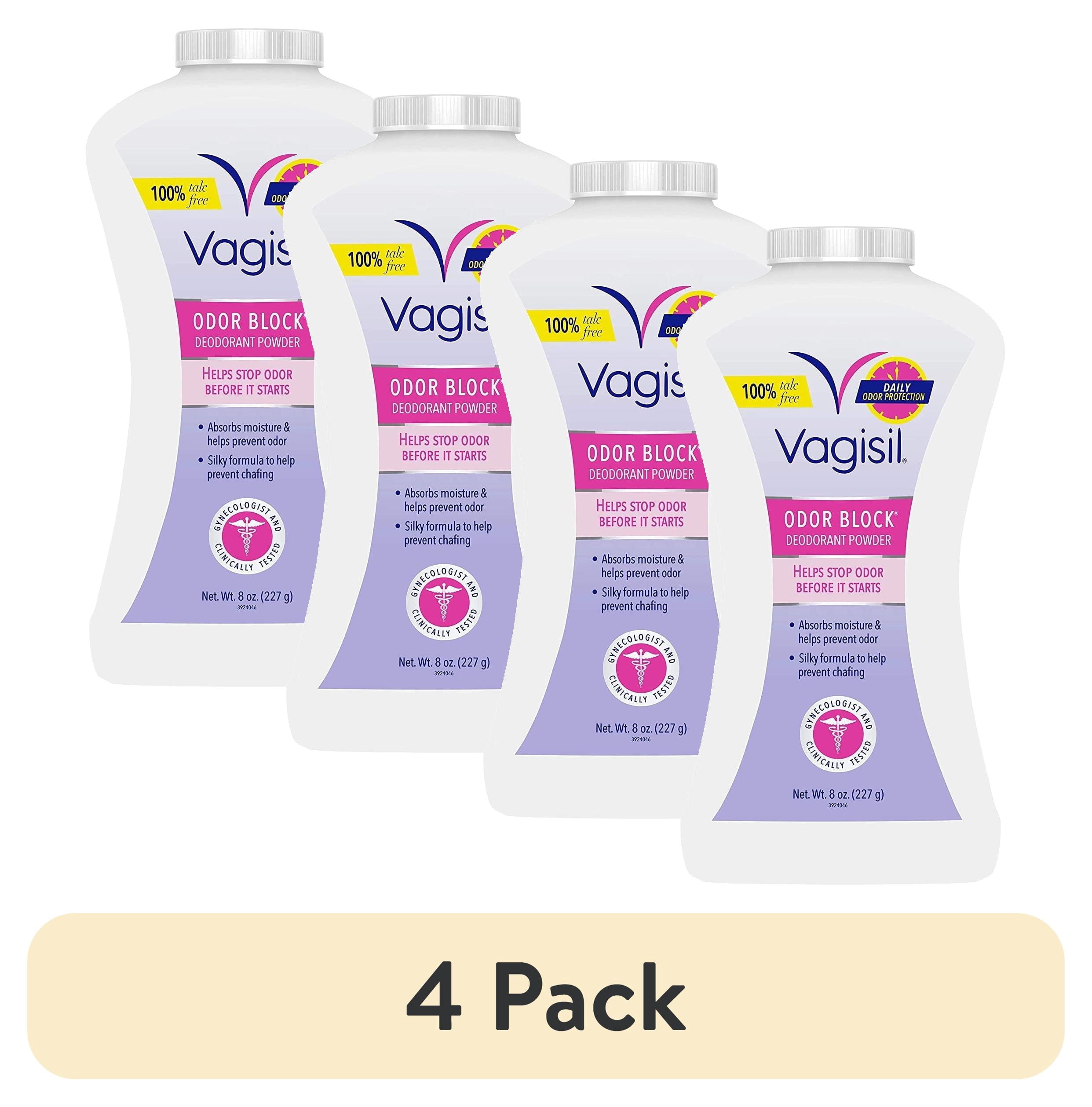 (4 pack) Vagisil Odor Block Feminine Deodorant Powder for Women, Talc ...
