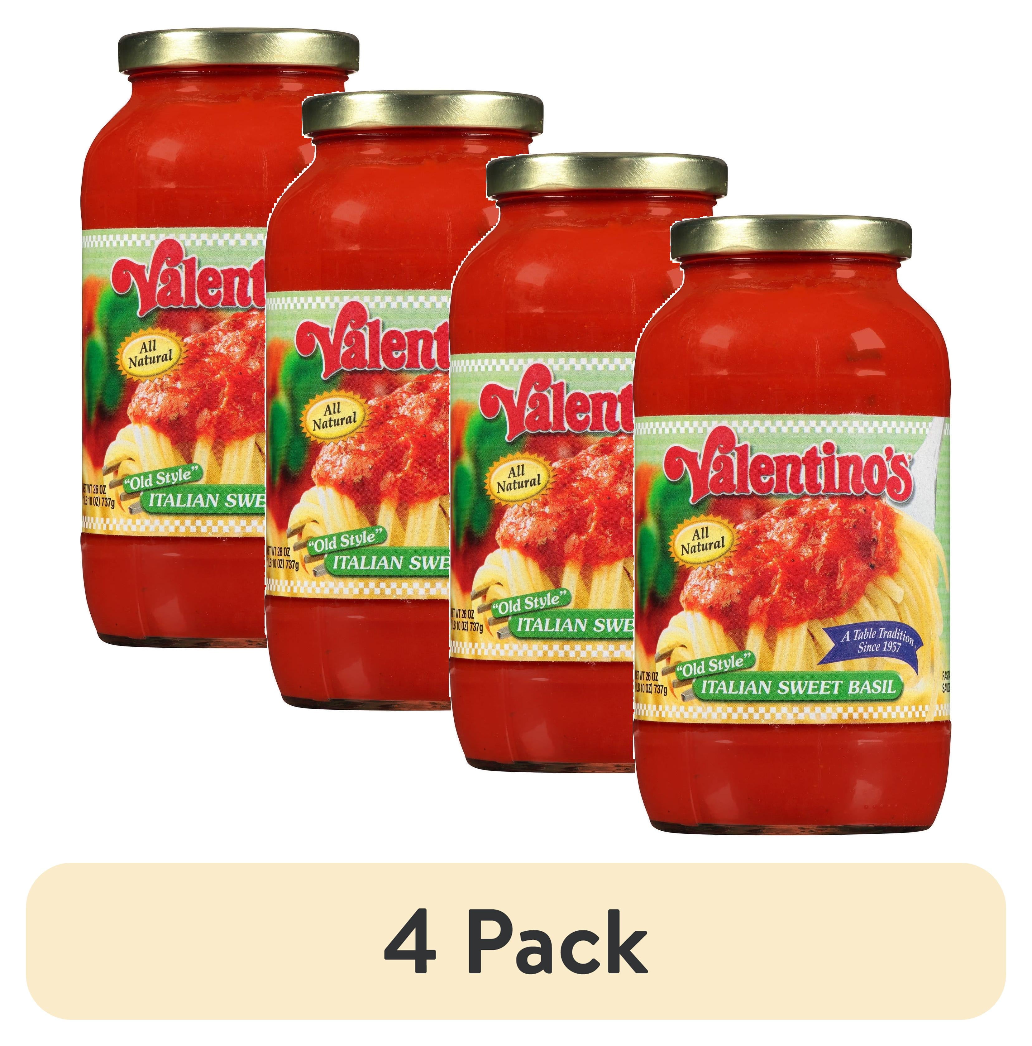 (4 pack) Valentino's "Old Style" Italian Sweet Basil Pasta Sauce, 26 oz ...
