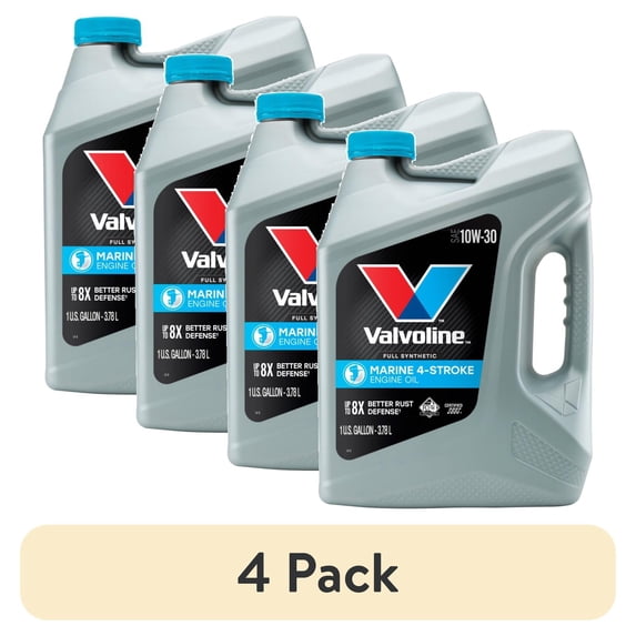 (4 pack) Valvoline 4-Stroke Marine 10W-30 Full Synthetic Engine Oil 1 ...