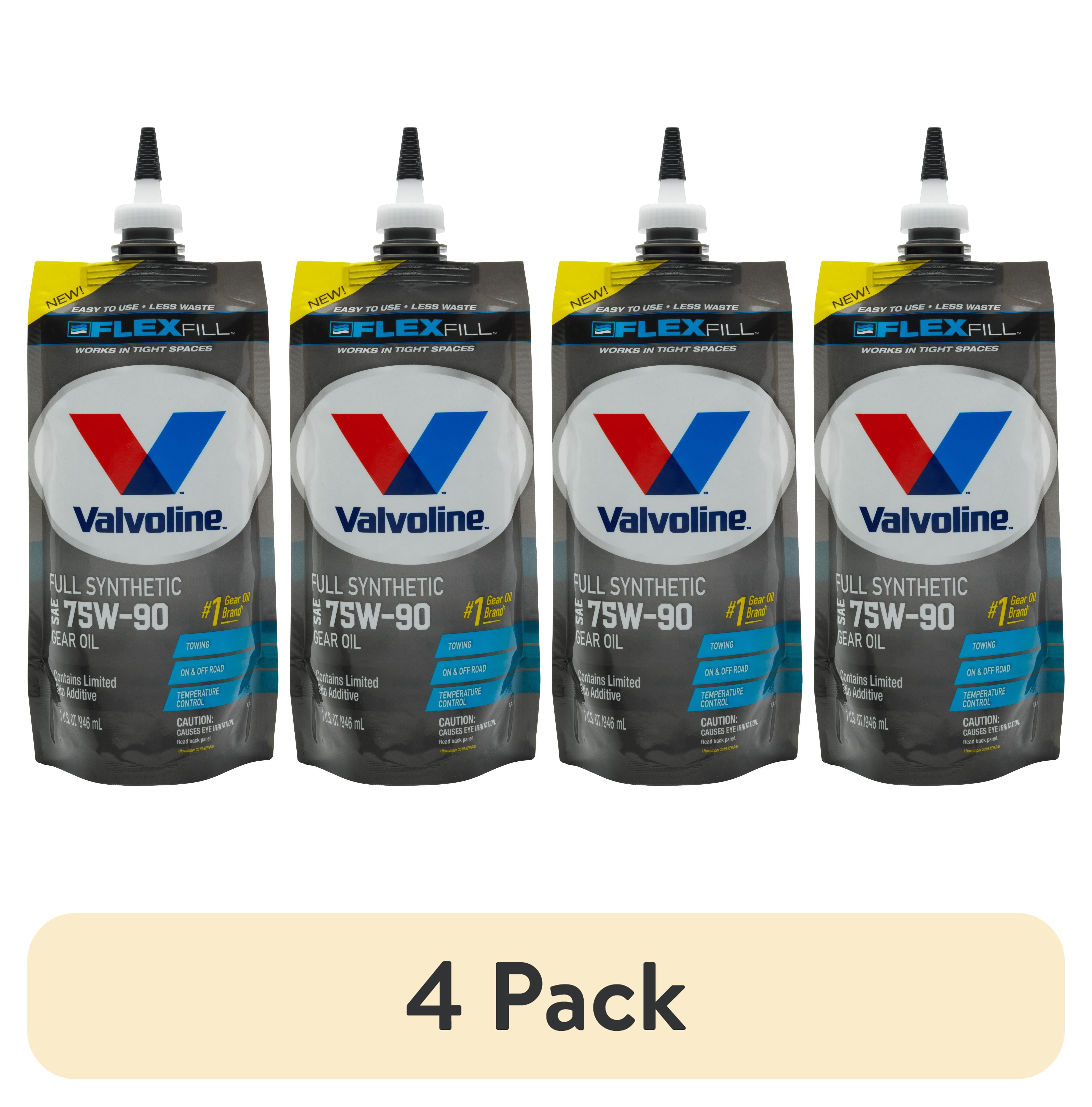 (4 pack) Valvoline Flex Fill 75W-90 Full Synthetic Gear Oil 1 QT ...