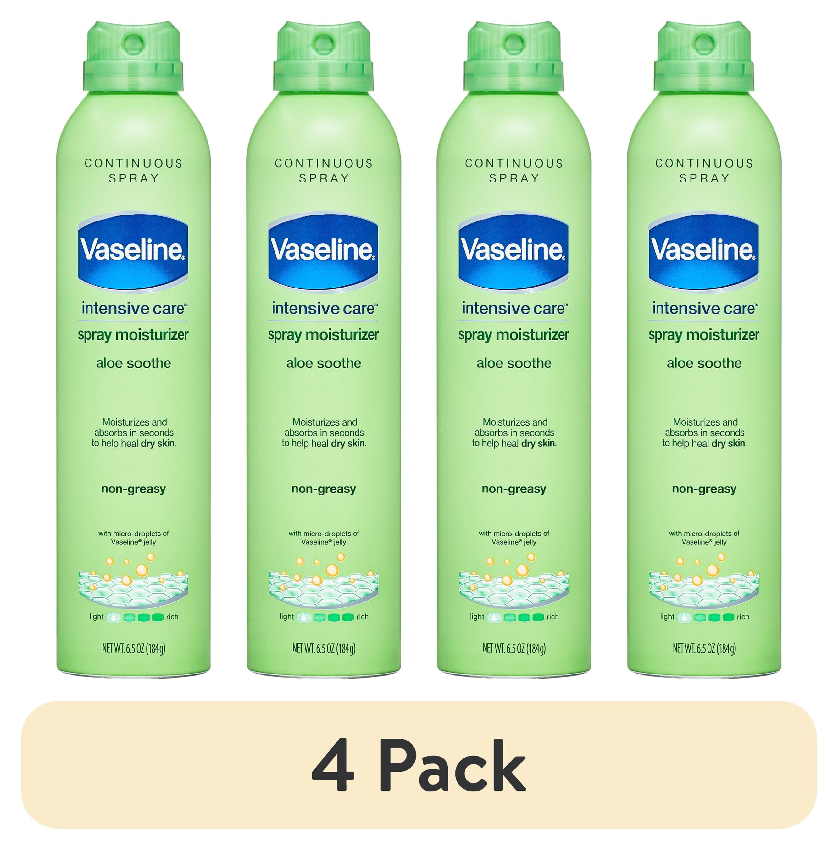 (4 pack) Vaseline Intensive Care Spray Lotion Aloe Soothe 6.5 oz ...