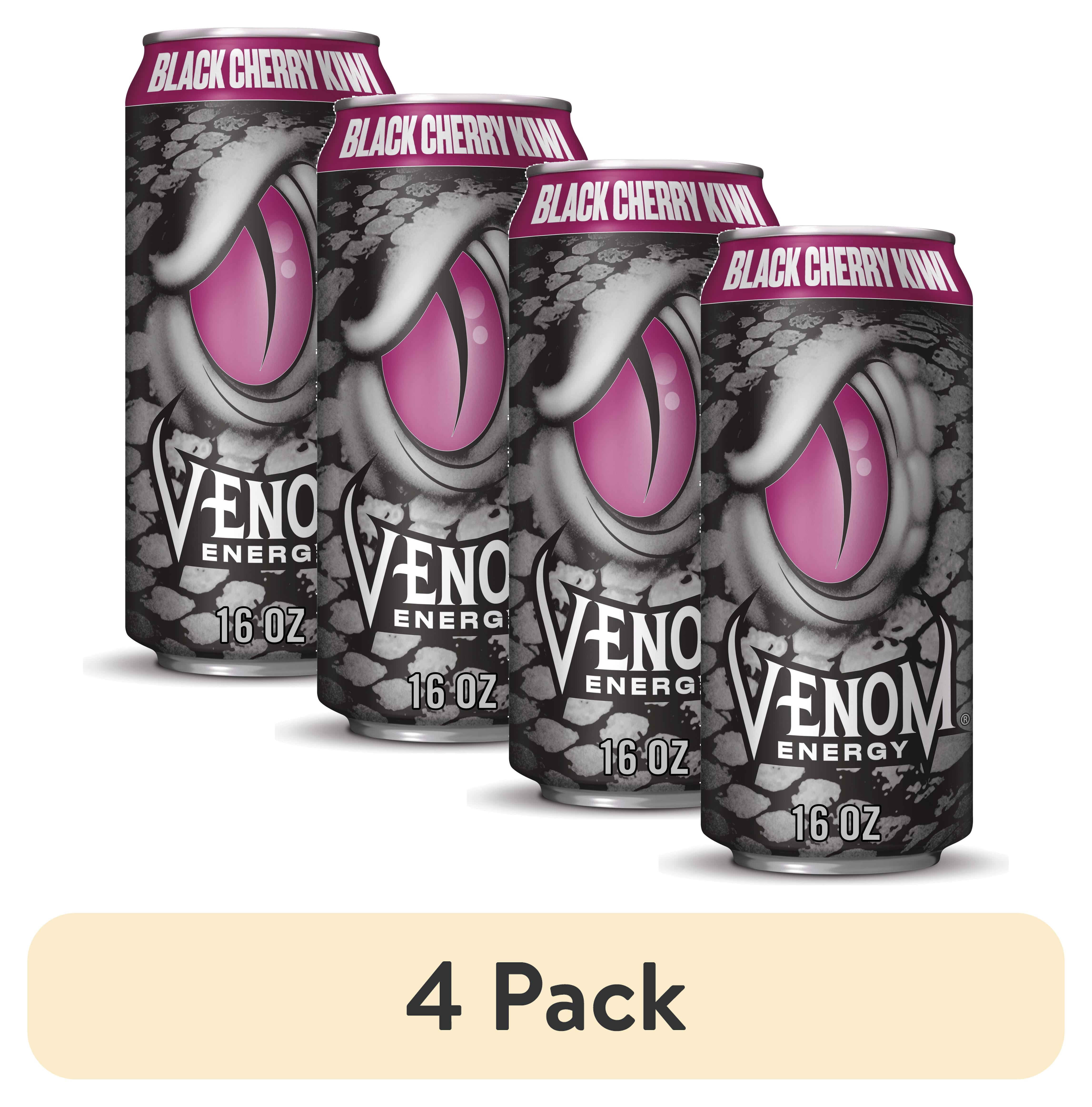 (4 pack) Venom Zero Sugar Black Cherry Kiwi Energy Drink, 16 Fl Oz Can ...
