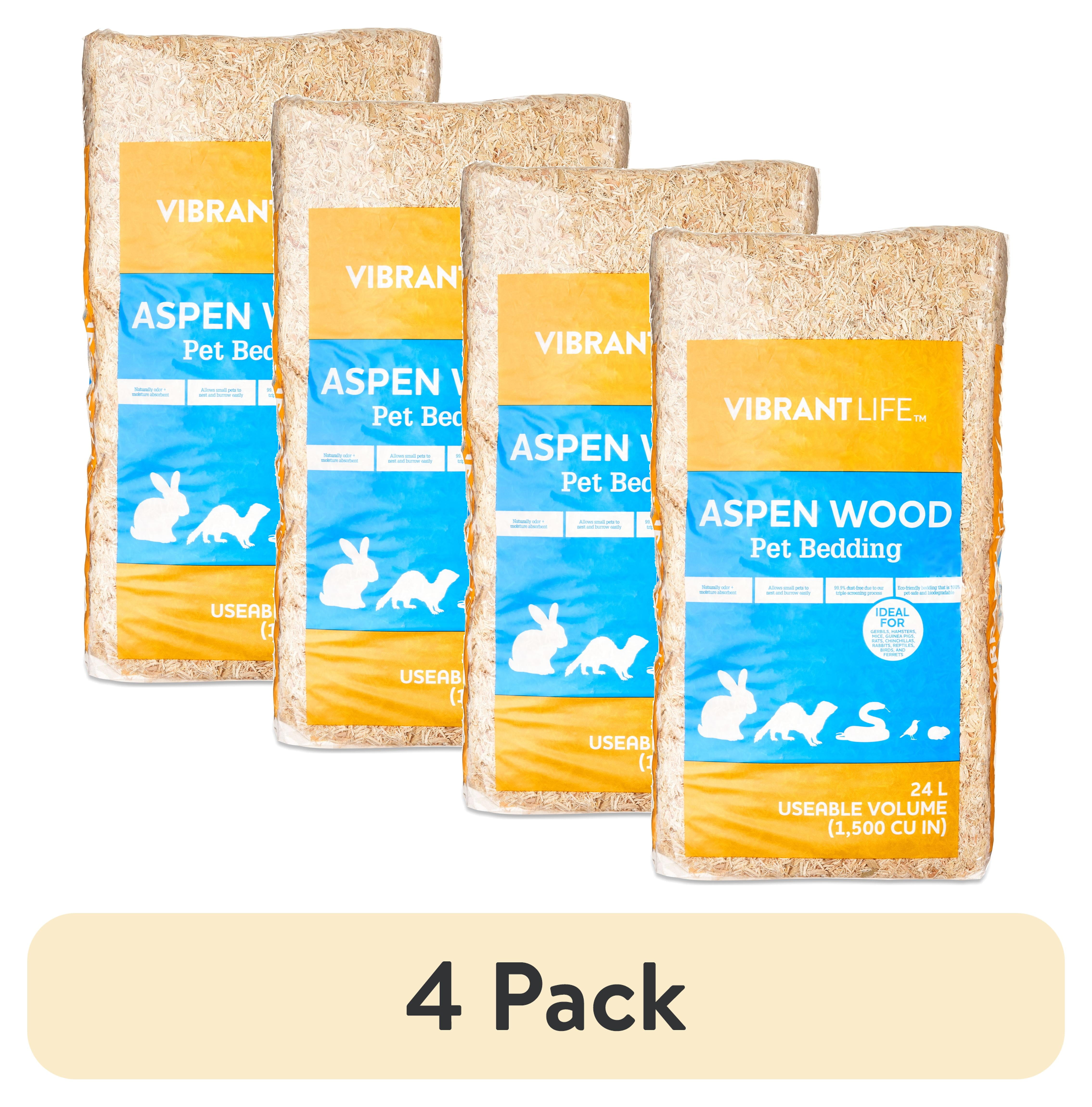 (4 pack) Vibrant Life Aspen Wood Pet Bedding, 24 L Bag - Walmart.com